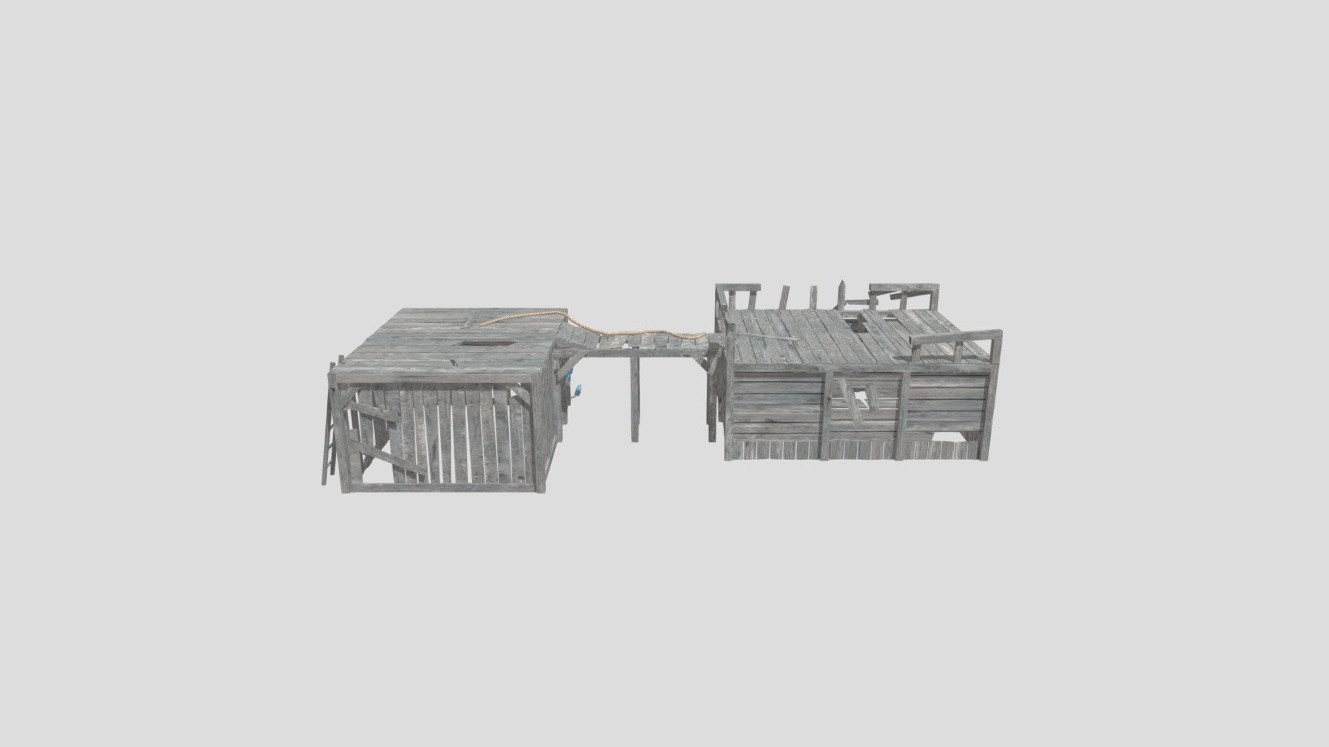 two rundown houses - 3D model by Zhenya_Filiutitch [2182769] - Sketchfab