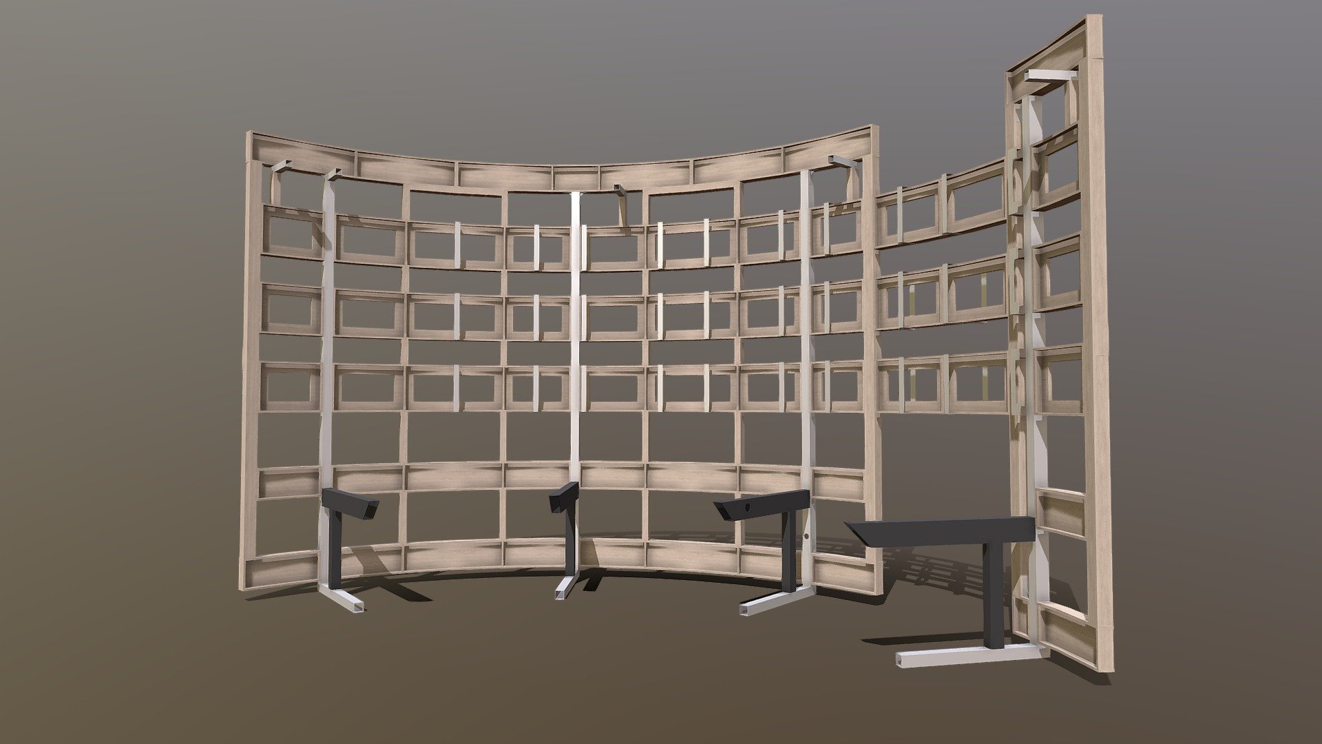 CNC Timber & Metal Wall Frame with Brackets - 3D model by Concepts ...