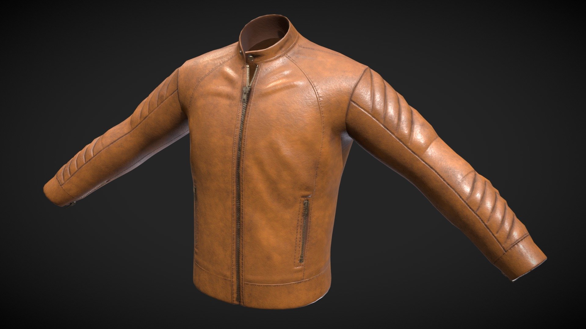 Chevron Quilted Leather Jacket - 3D model by Zach Mitchell Wood ...