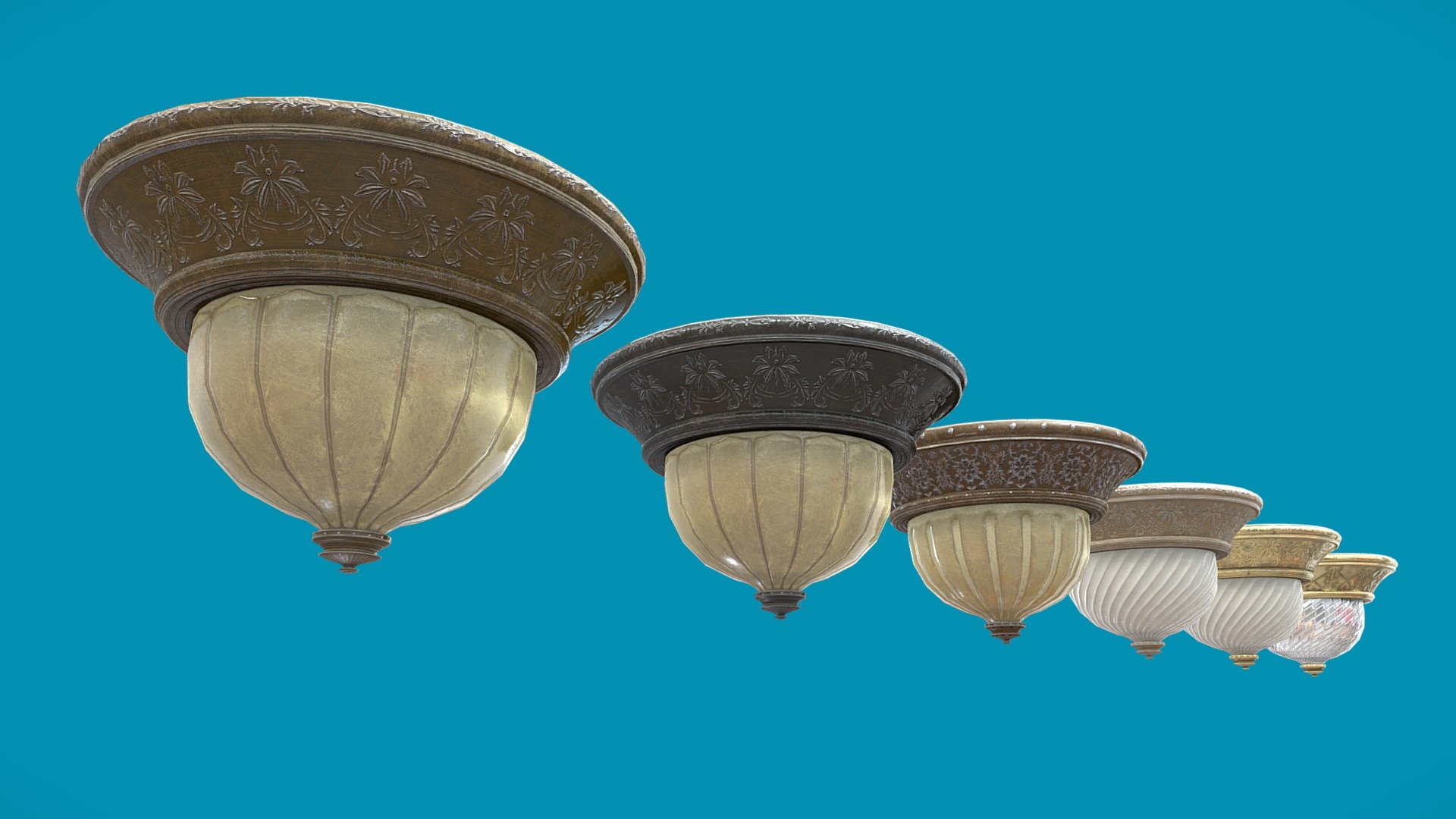 Generic Flush Mount Ceiling Lamps Type A - Download Free 3D model by ...