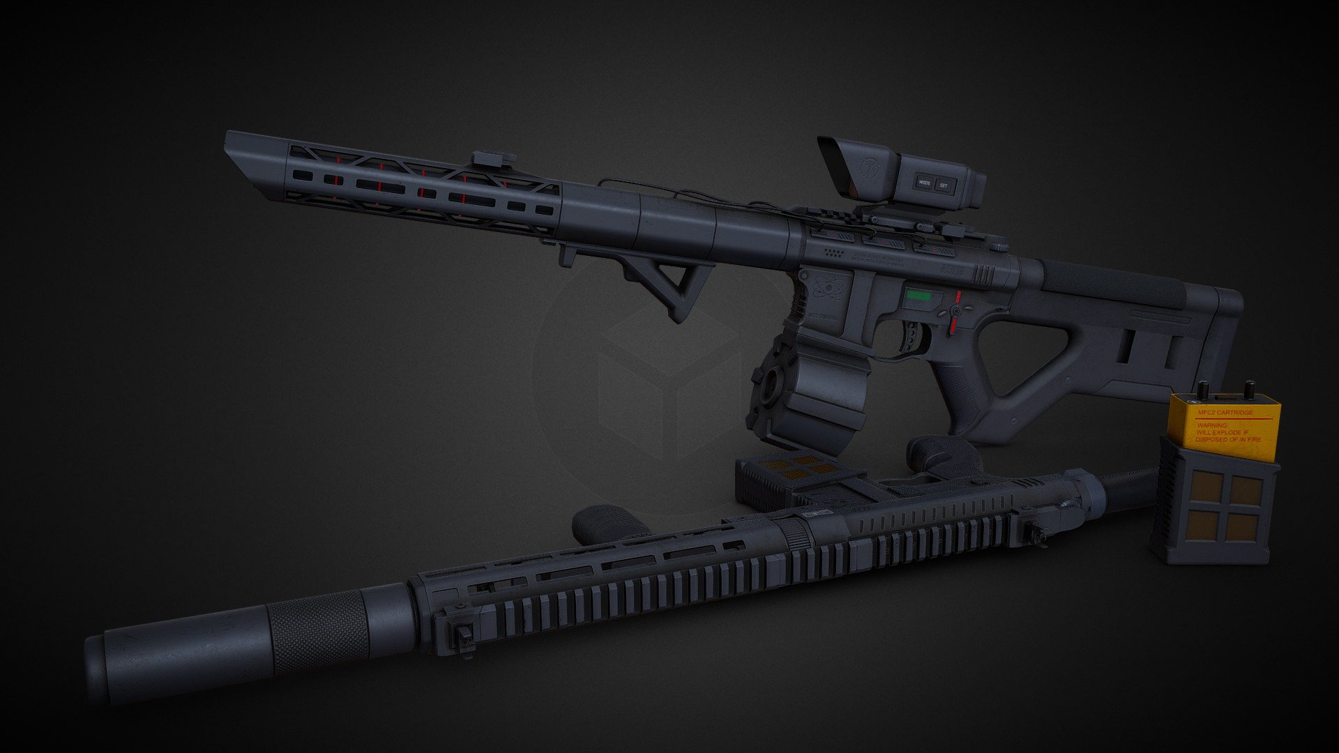 AER-15 laser weapon system - 3D model by TheBigLidowski (@Lidowski ...