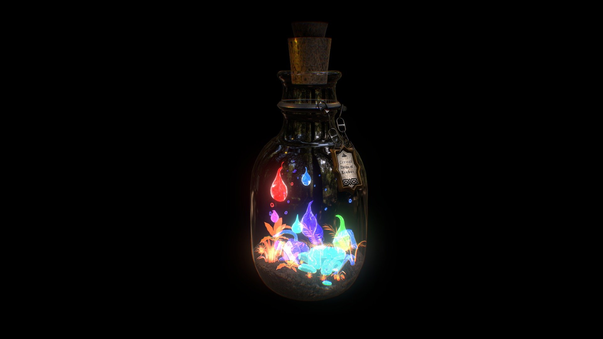 Crystal Drops Bottle - 3D model by Axel-F [219dc17] - Sketchfab