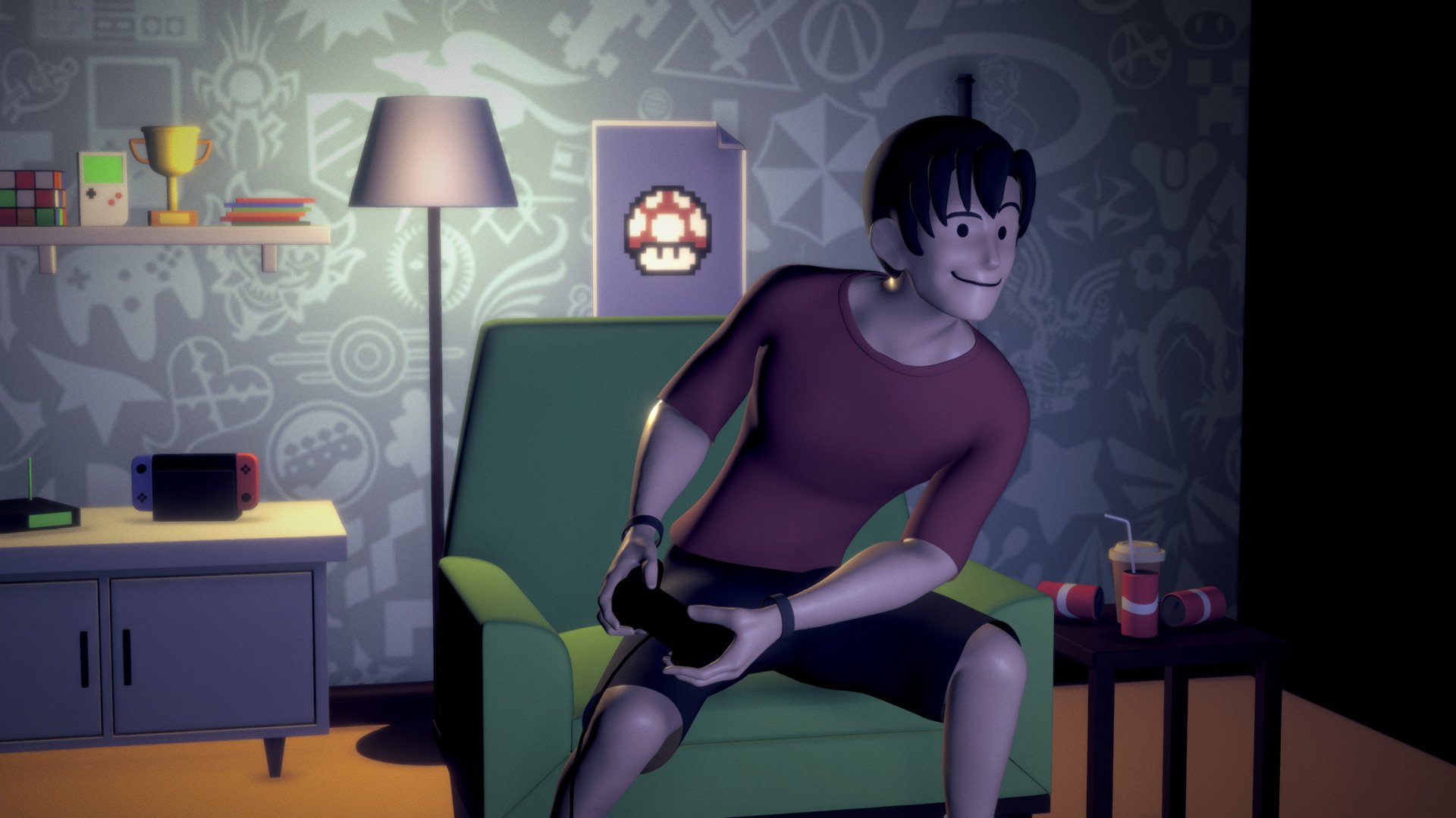 Gaming Guy Retro Room #GamingGuyChallenge - Download Free 3D model by ...