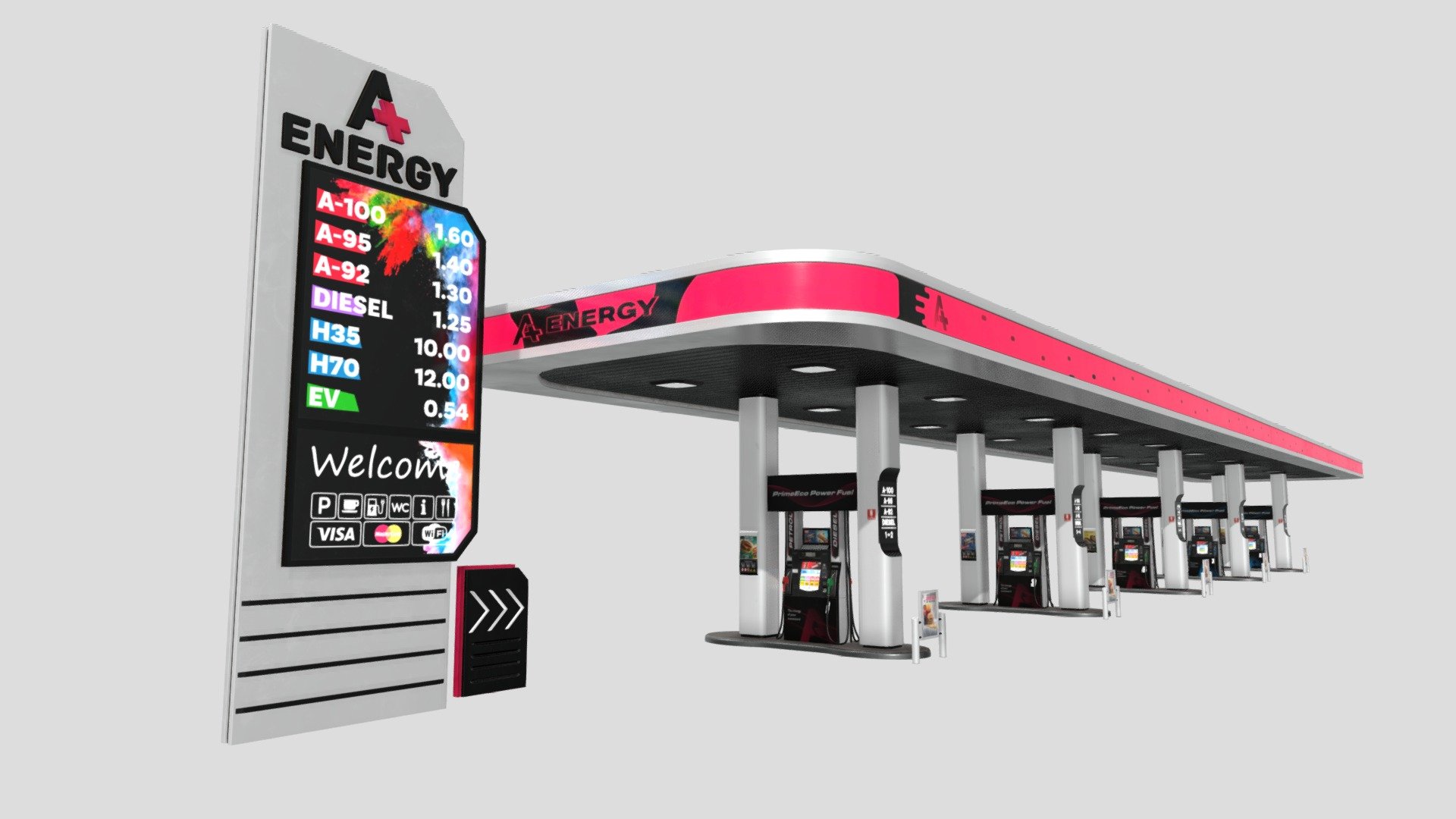 Multi-Fuel Hub: Next-Generation Gas Station - 3D model by Dreamzy (@dreamz4) [21b3d5c] - Sketchfab