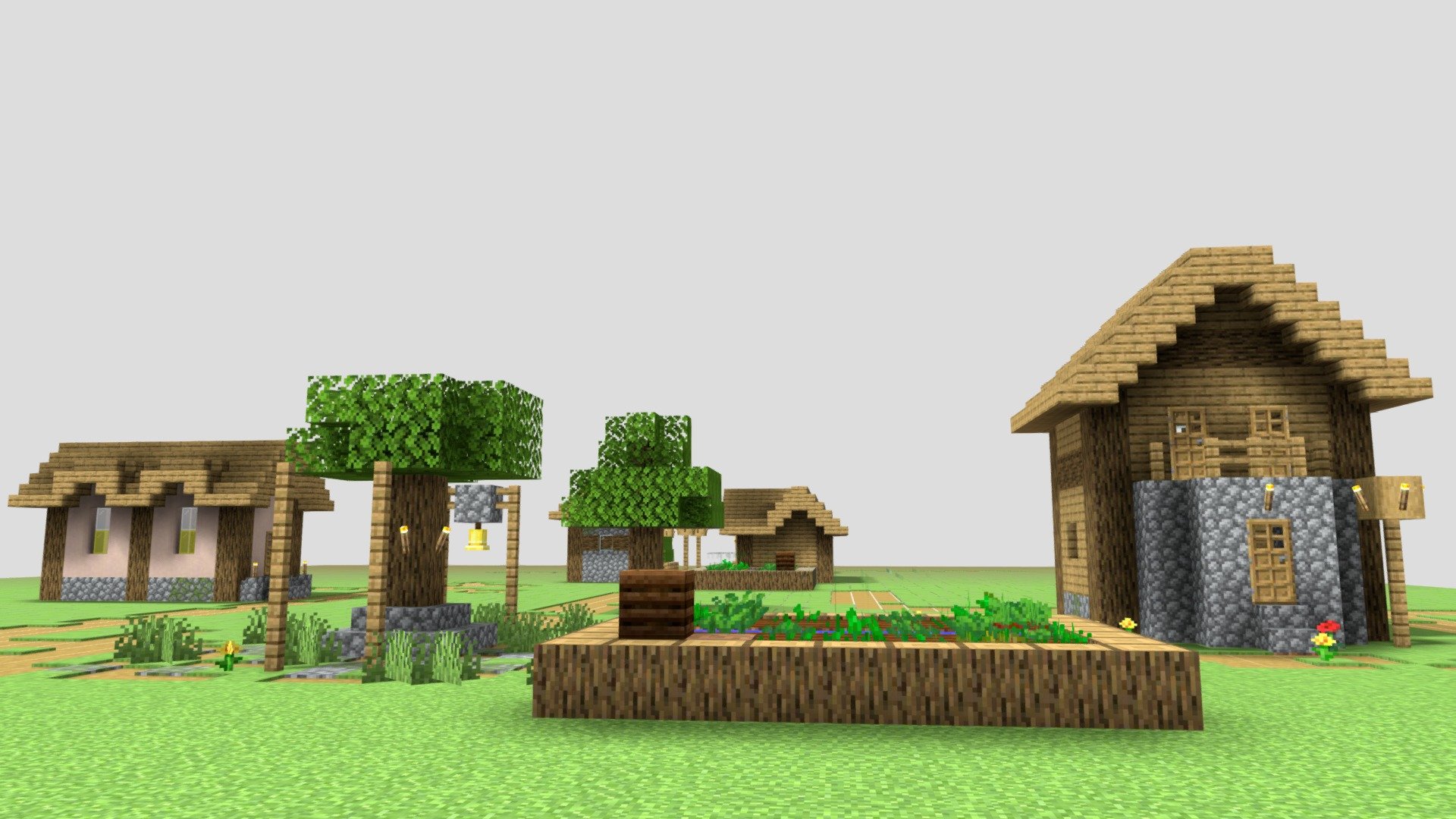 Minecraft Village Map – Ultimate 3D Exploration - 3D model by HS_STUDIO ...