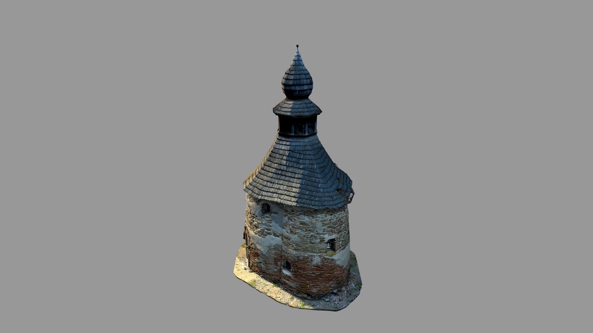 Geoagiu round Romanesque church (with interior) - Buy Royalty Free 3D ...