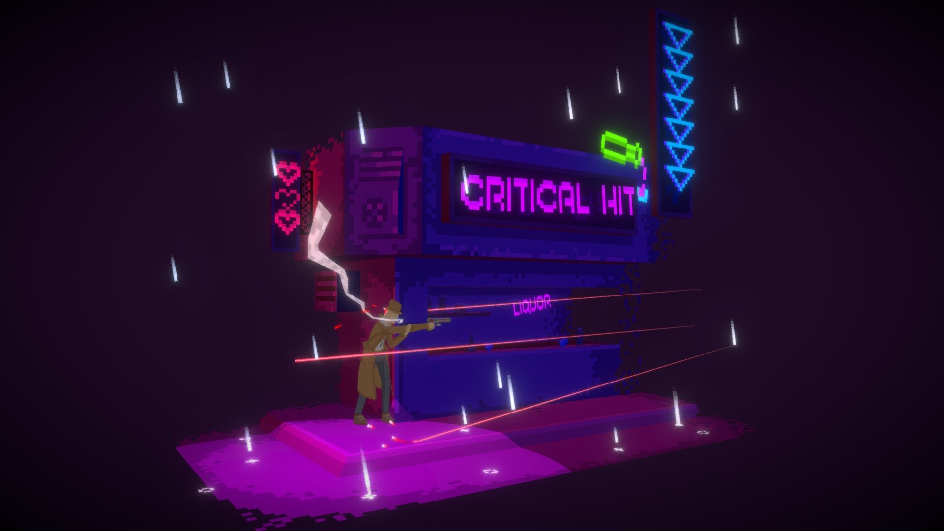 Pixel detective scene - 3D model by Handicapitator [21b9c97] - Sketchfab