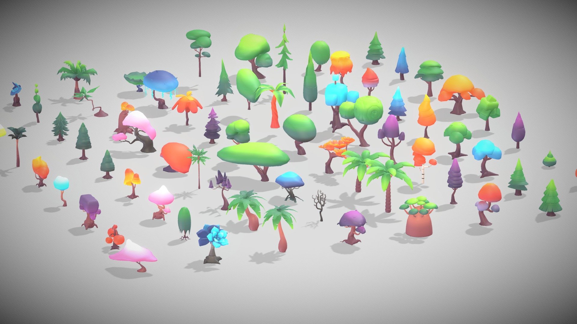Stylized lowpoly Trees Pack 01 and 02 - Buy Royalty Free 3D model by ...