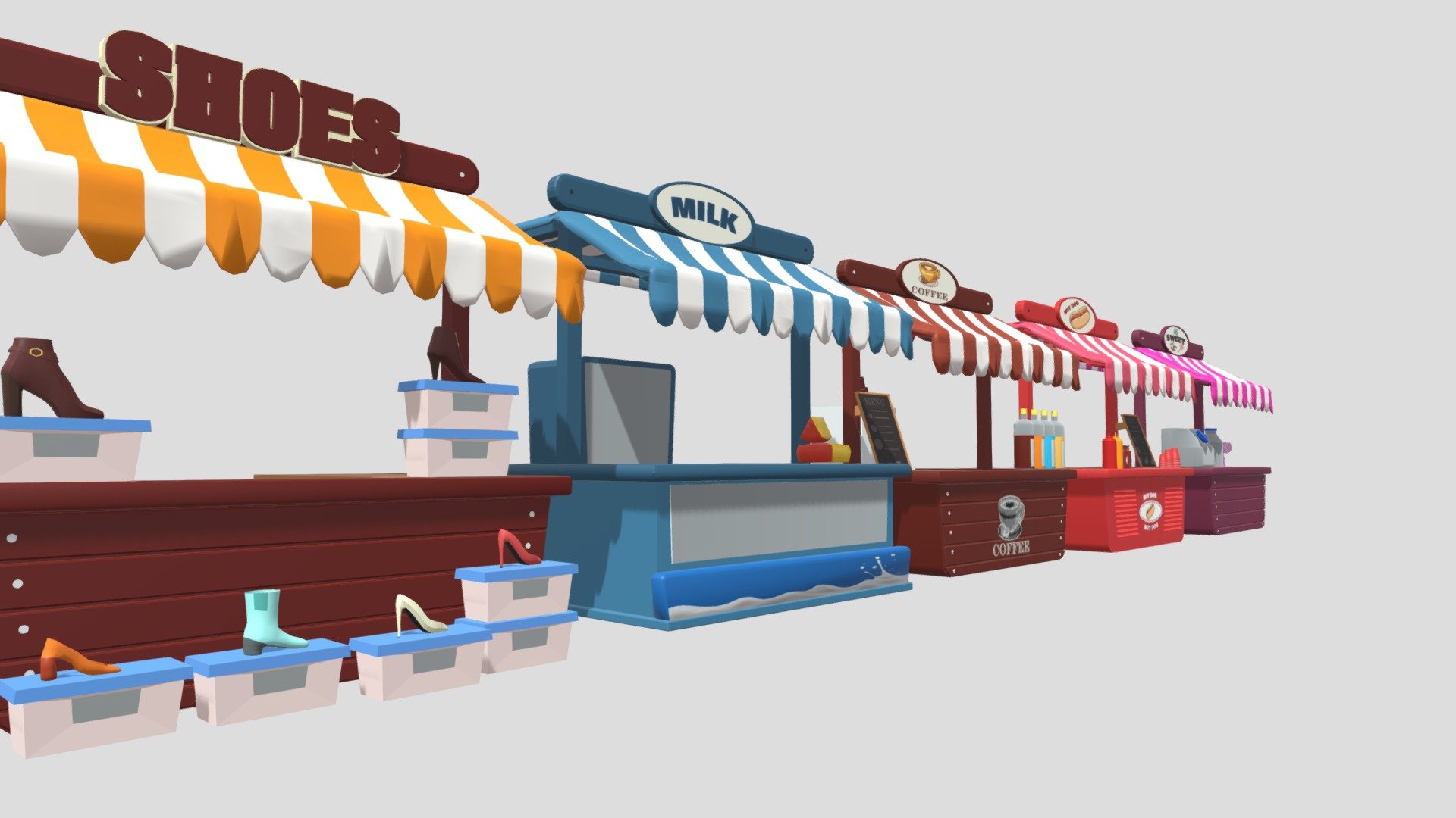 Street Shops Pack - 3D model by sasee_sw (@sasee.sw) [21d8150] - Sketchfab