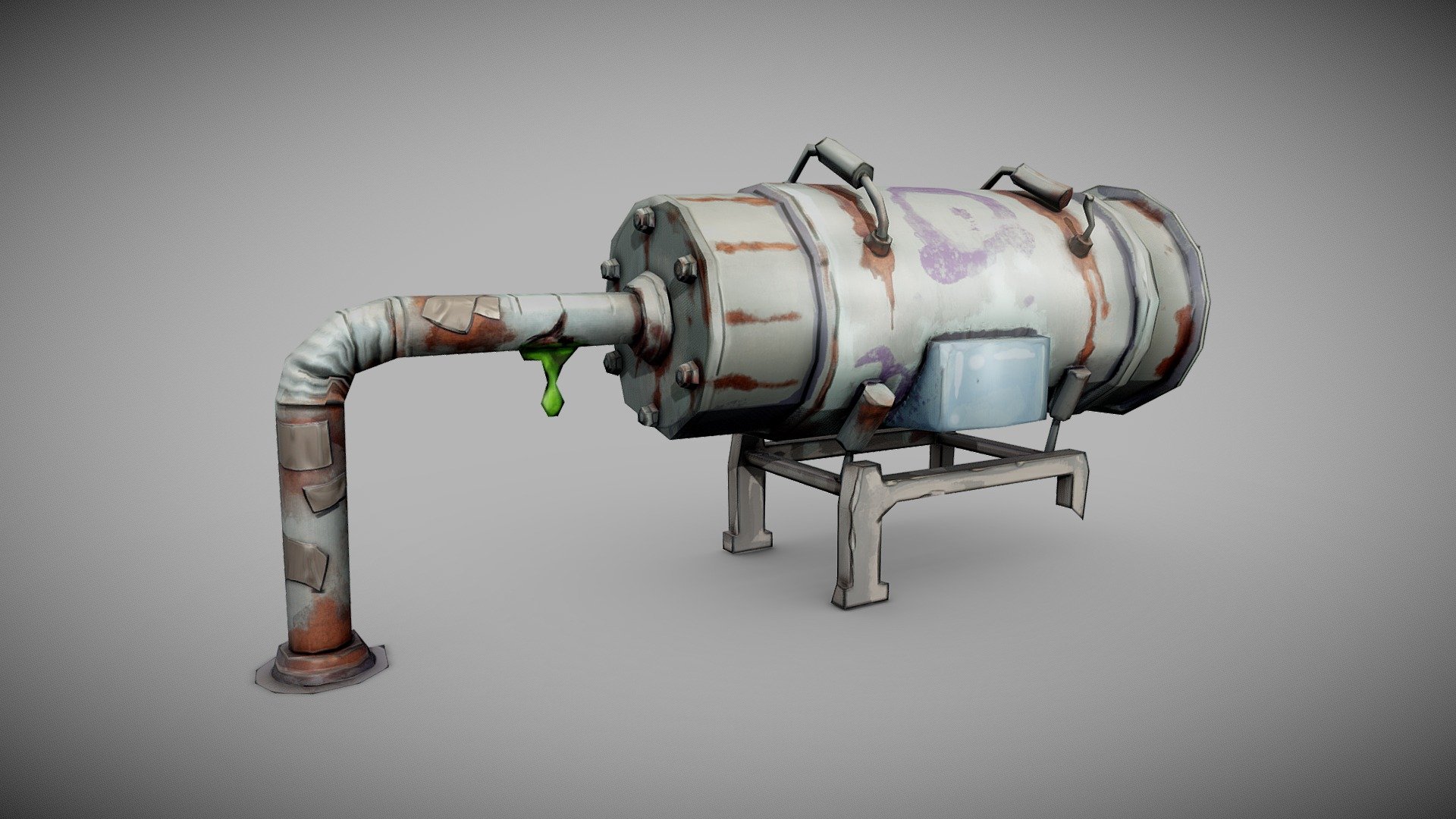 Barrel stylized rusty apocalypse handpaint - Download Free 3D model by ...