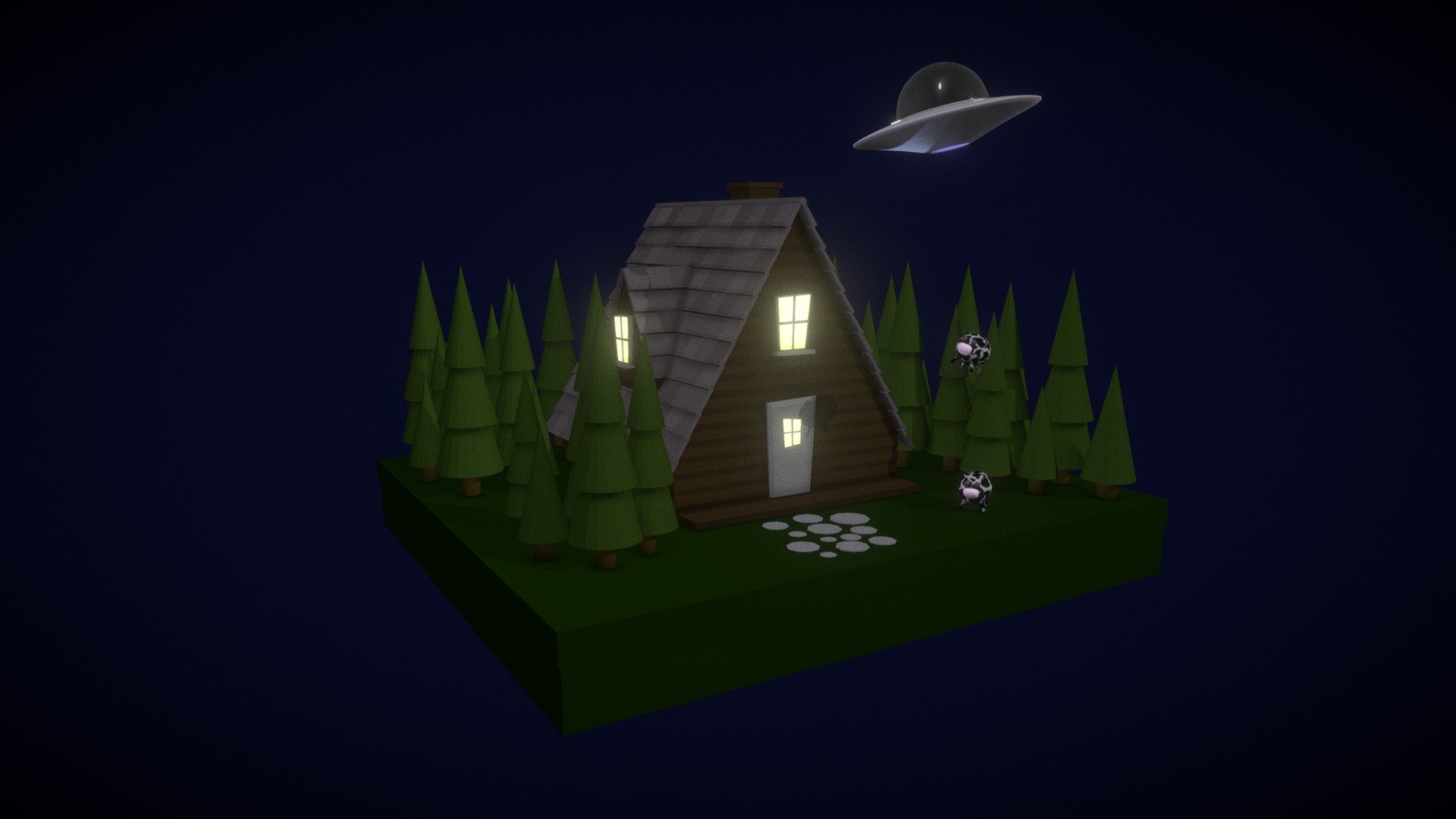 Forest cottage featuring alien abductions - 3D model by AVahlstrom ...