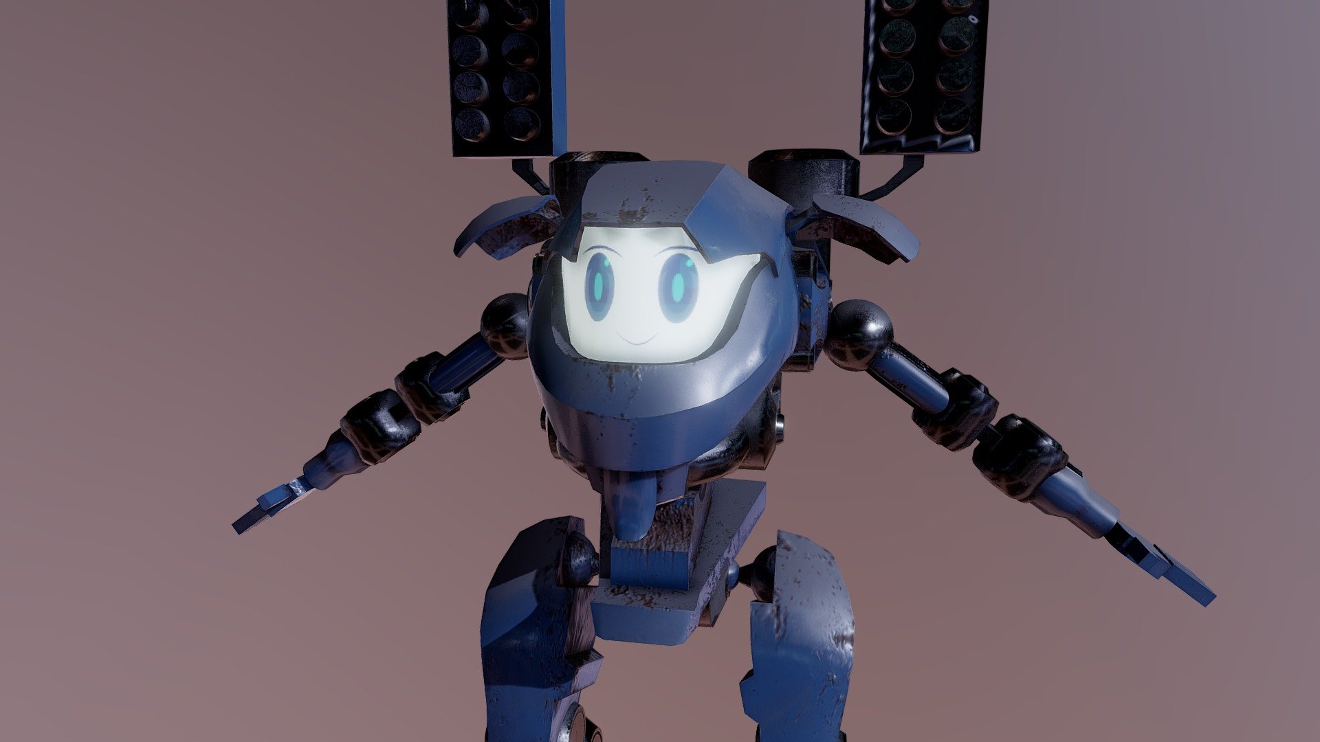 Mech Model with cute face - 3D model by cgeyeguy [21f04e2] - Sketchfab