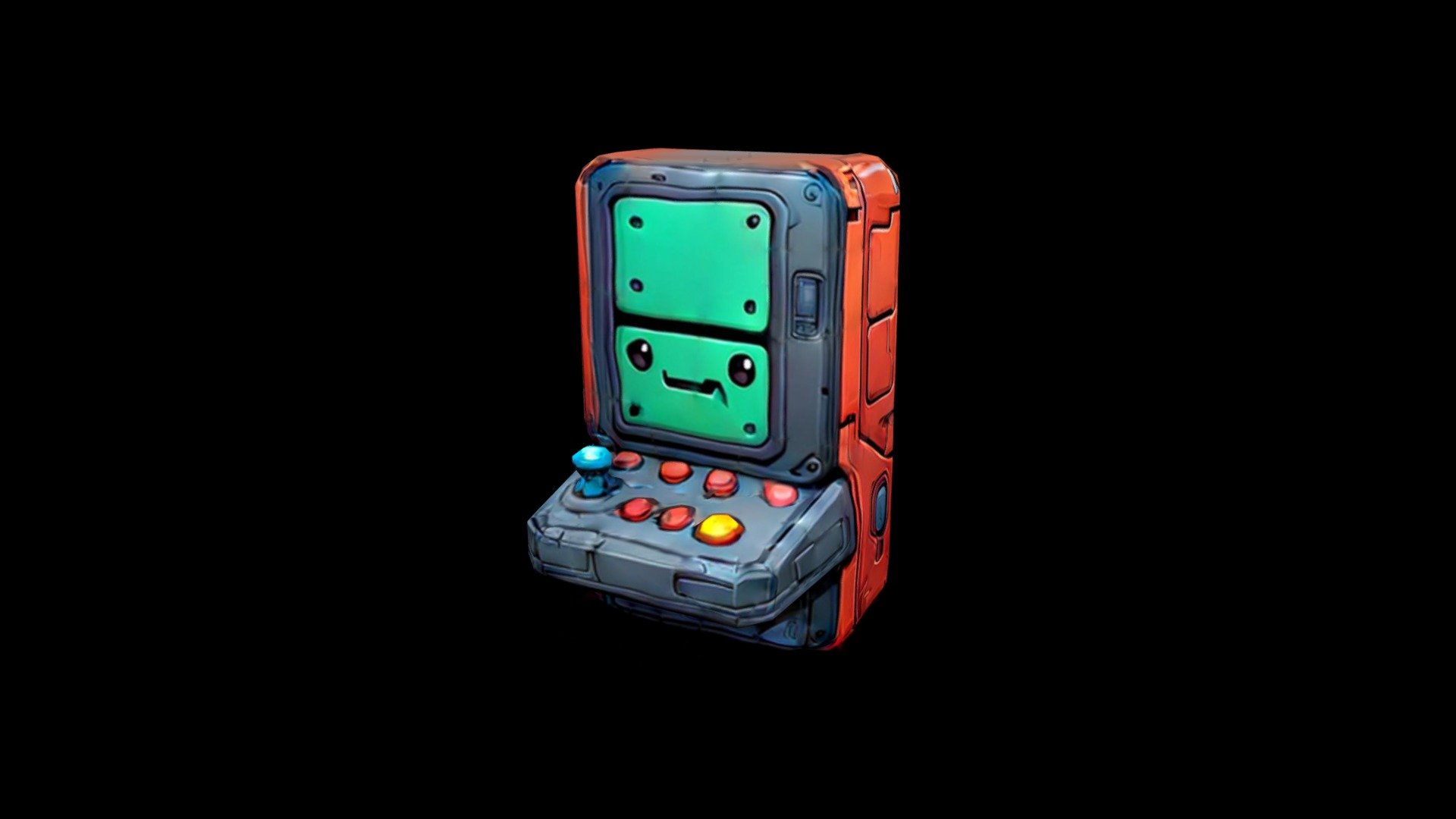Drawing An orange and grey robot with a friendly - Download Free 3D ...