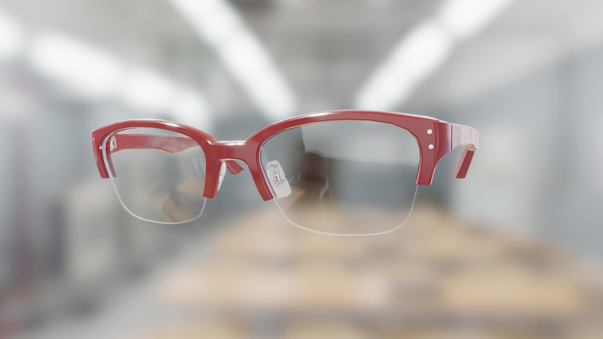 Generic Half-Rim Square Glasses (Red) - 3D model by VirTry Teams ...