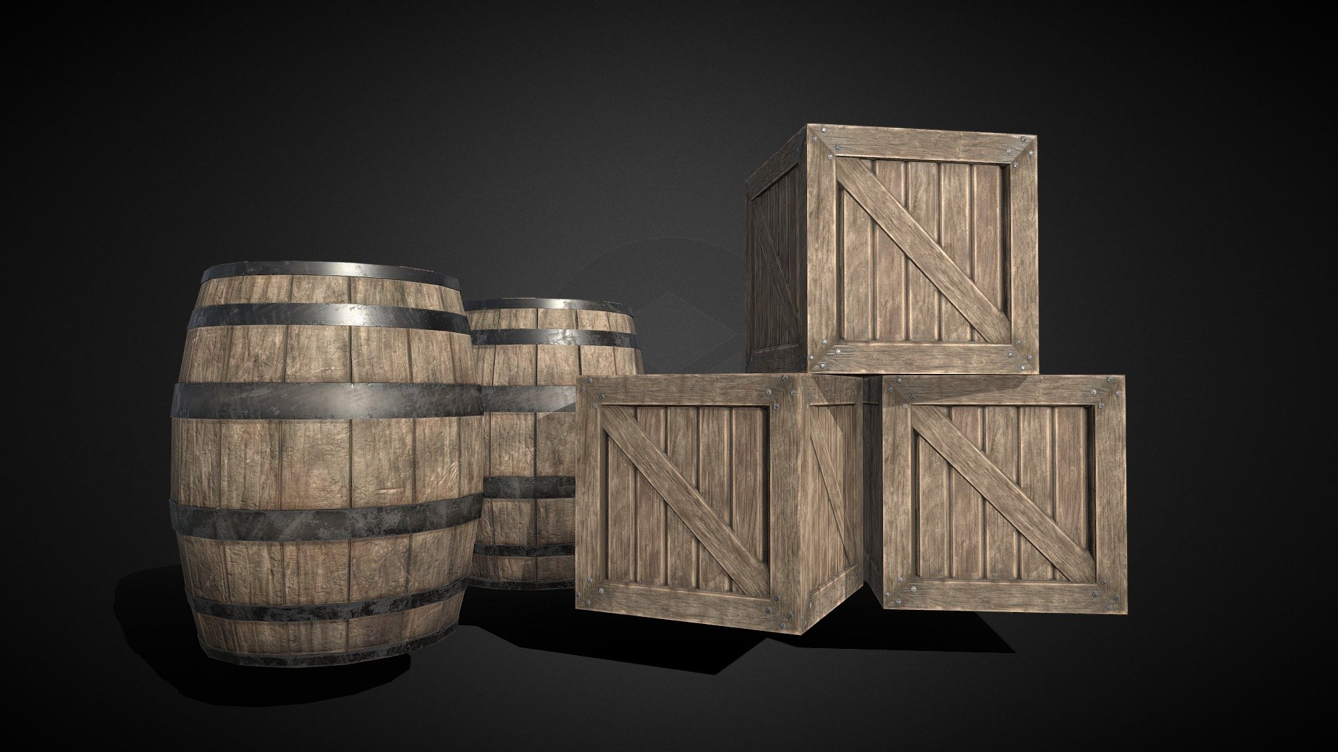 barrel, box - 3D model by tcc9285 [21fae2f] - Sketchfab