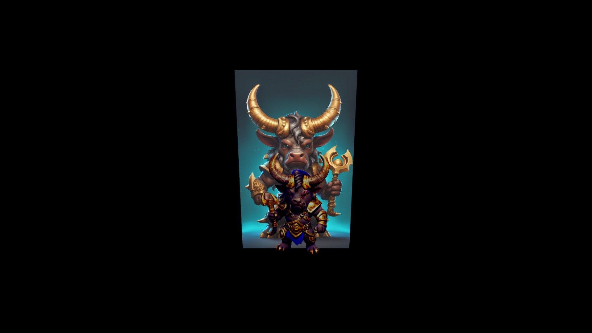 "Black and Gold Minotaur" A large black and g - Download Free 3D model ...