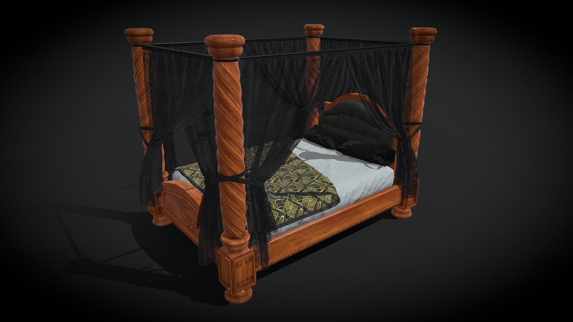 Canopy Bed Buy Royalty Free 3d Model By Wolfgar74 [2204cc1
