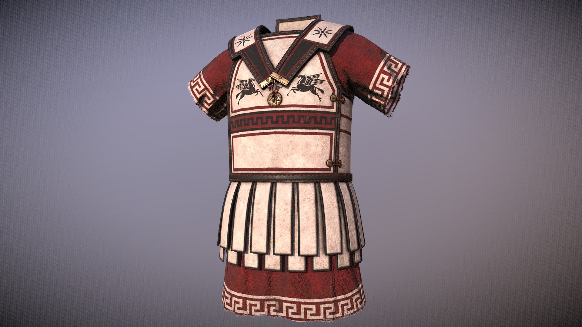 Greek Linothorax (Red/Black/White) - 3D model by Garrettich [220ce41 ...