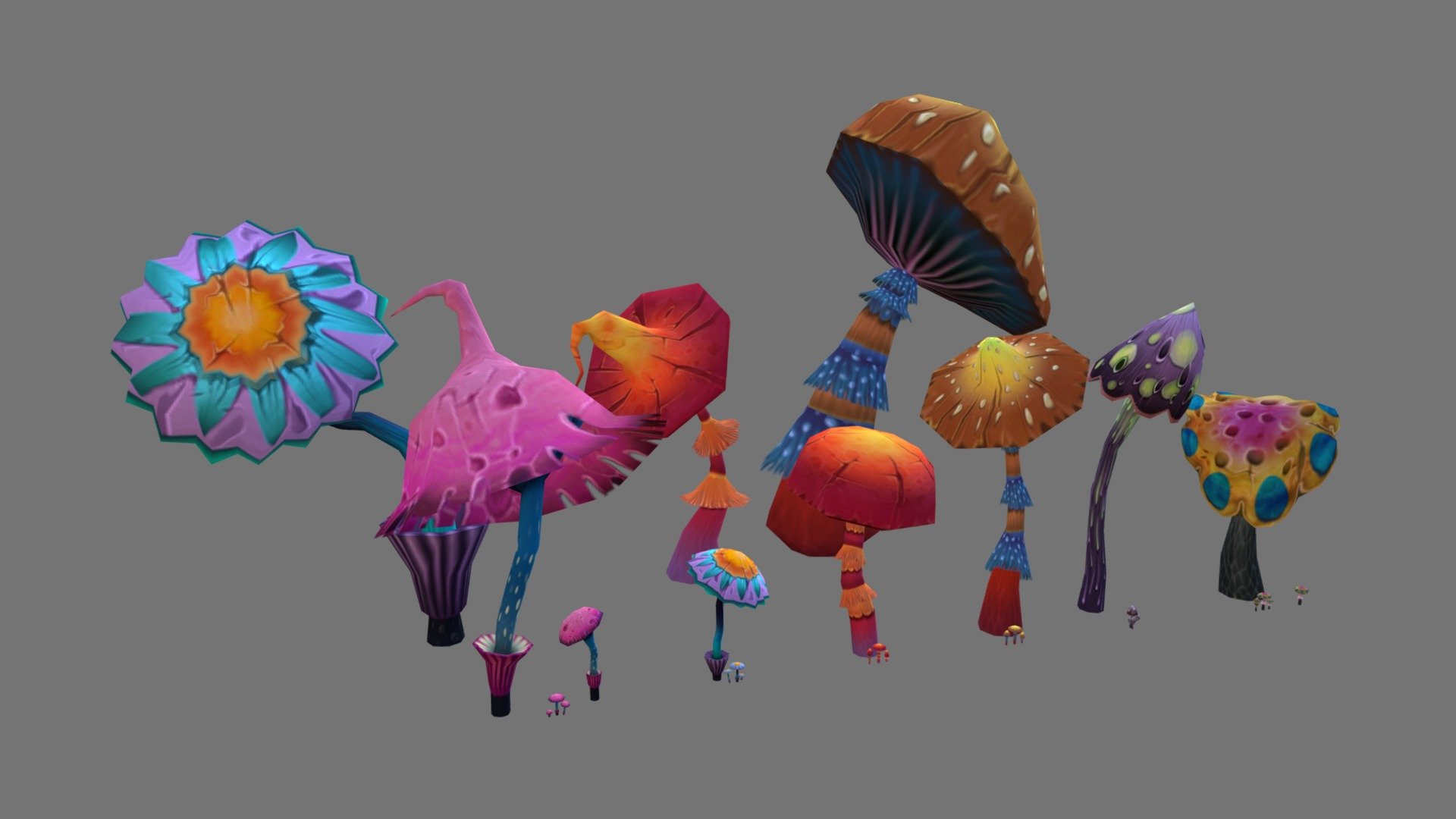 Mushrooms - 3D model by Zzboy [2213159] - Sketchfab