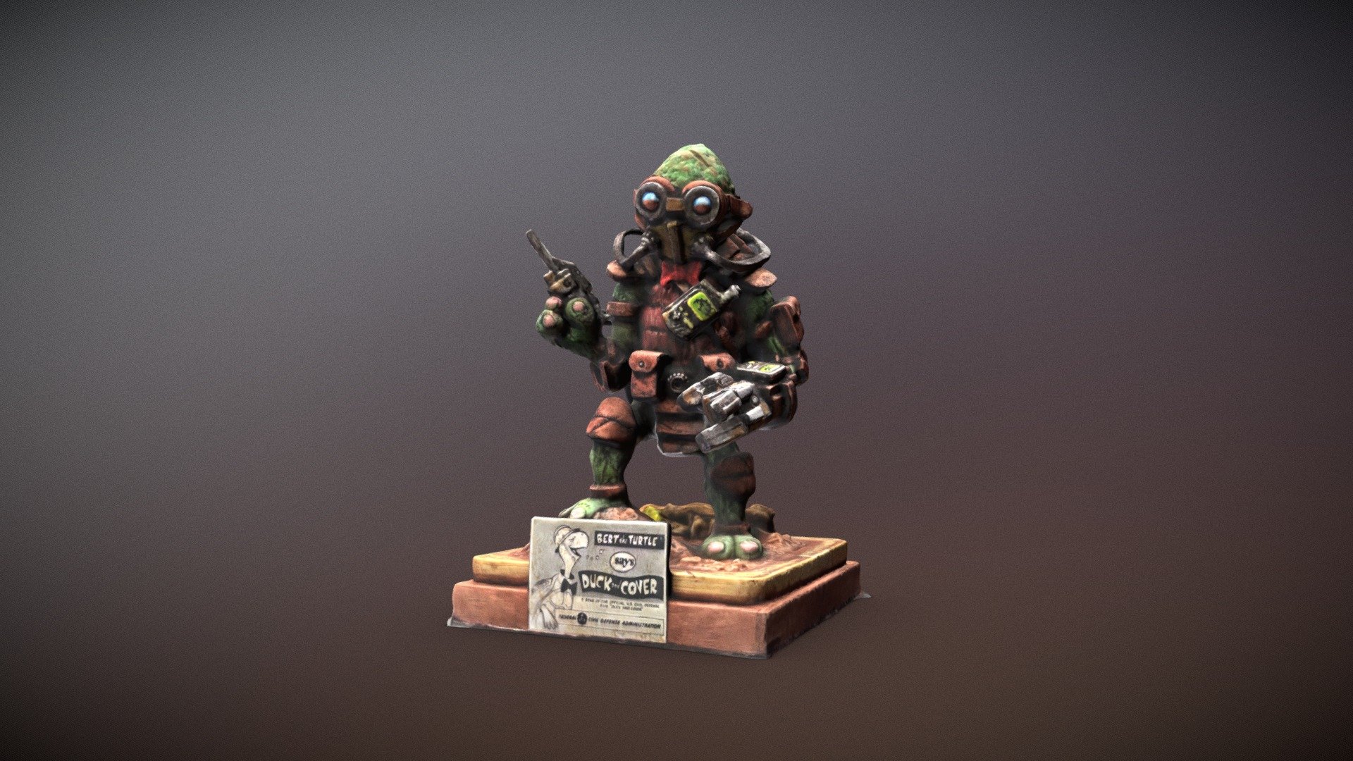 Bert the Turtle. Duck and Cover. - 3D model by Shane Bevin ...