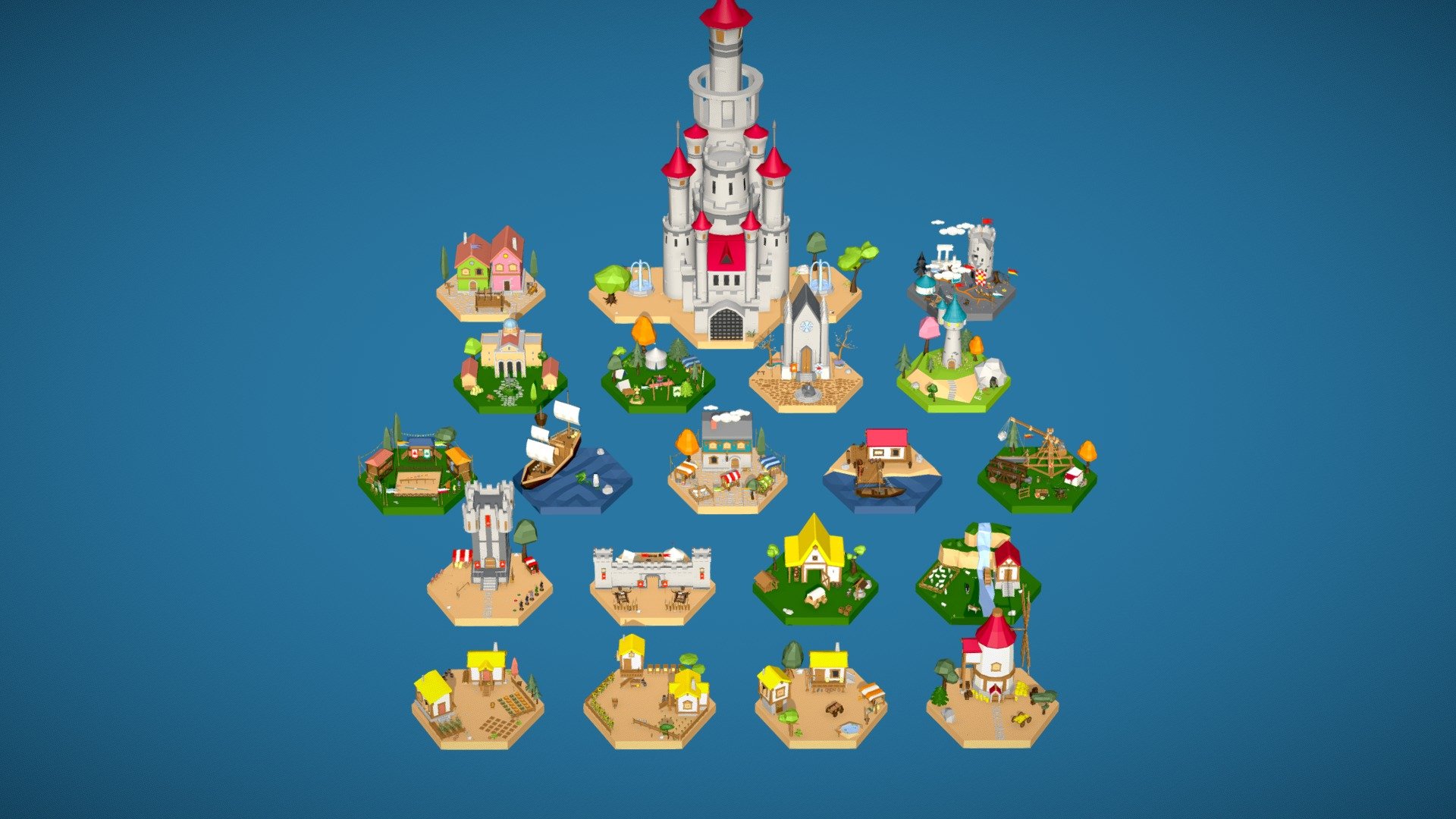 Low Poly Medieval Set - Buy Royalty Free 3D model by Mnostva [22183ff ...