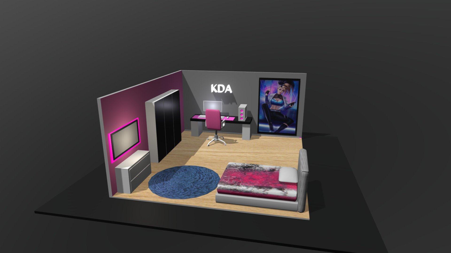 Diorama 3D - Quarto - Download Free 3D model by Beatriz_Maria [221eca3] - Sketchfab