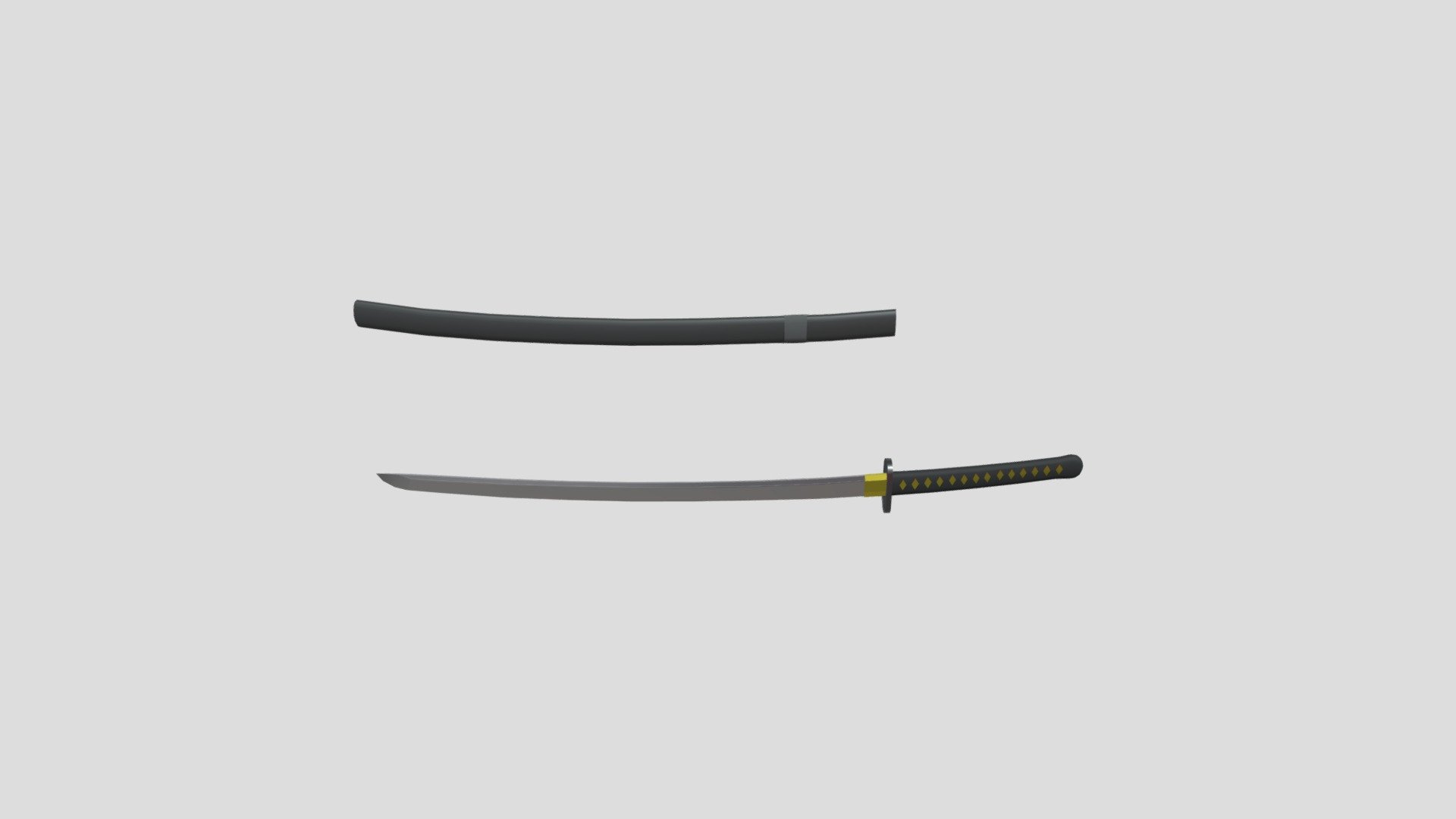 Katana sword, commision - 3D model by hunhow (@_hunhow) [222665b ...