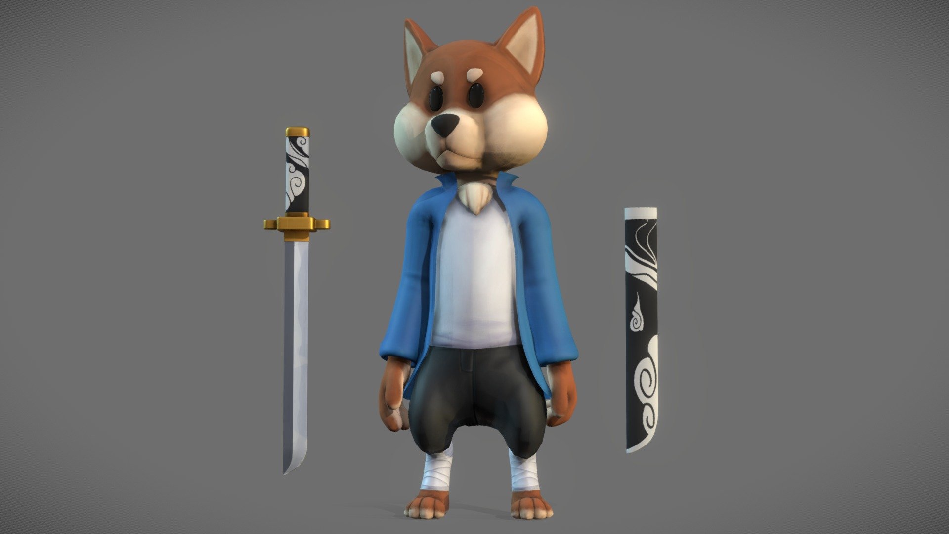 Samurai Dog - 3D model by Aislan Gomes (@aislan199) [2227de3] - Sketchfab