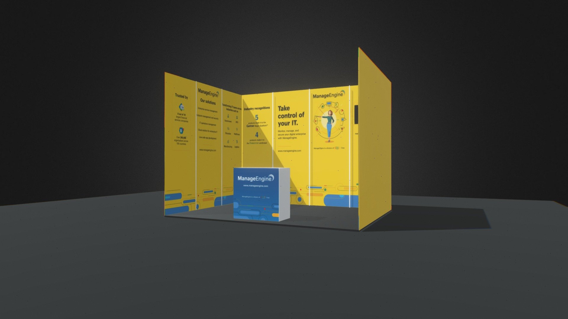 3-4-3 panel booth - 3D model by meds [222a4c8] - Sketchfab