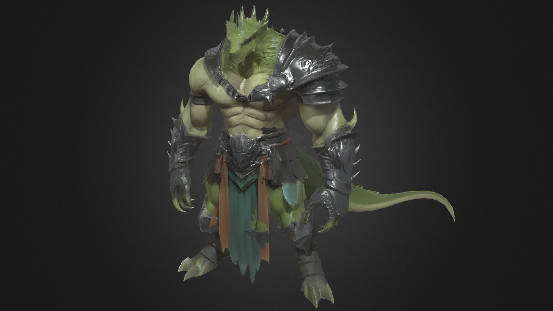 Lizard Warrior - 3D model by Korvana Studio (@korvanastudio) [222afb8 ...