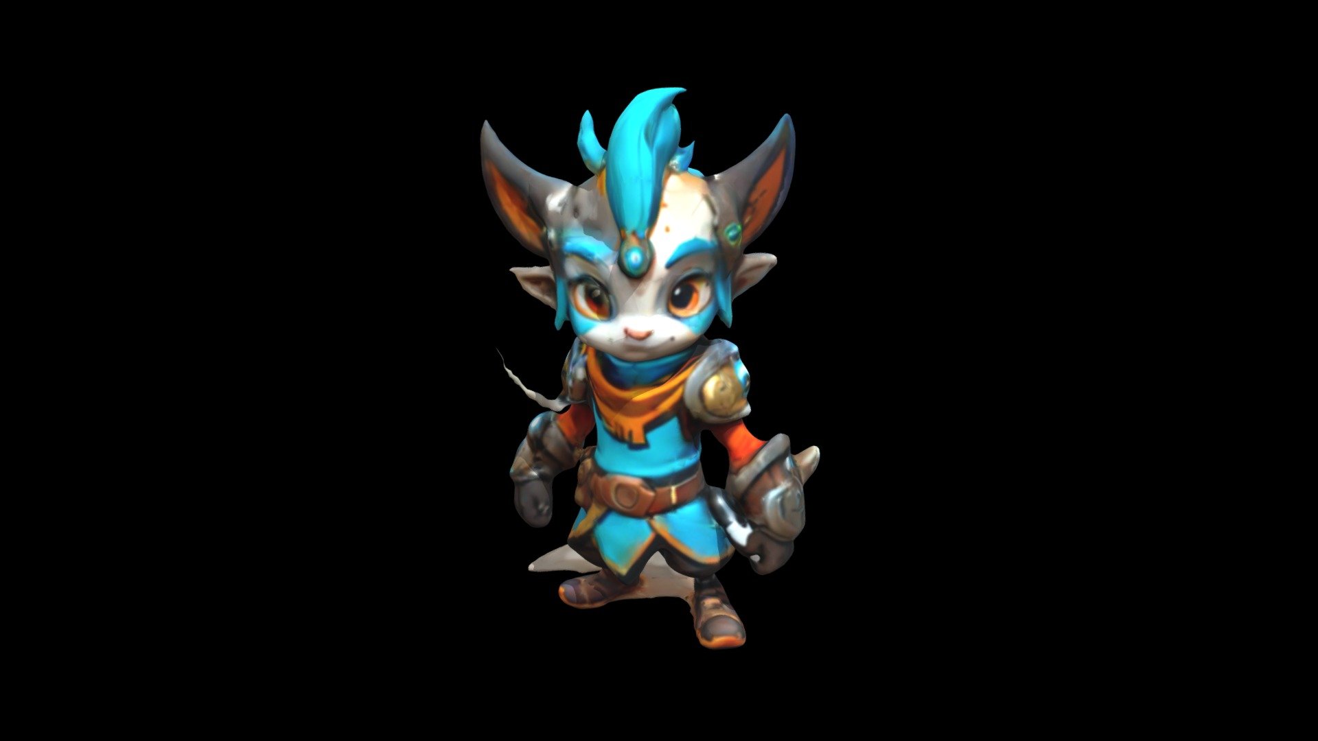 An illustration of an animated warrior styled li - Download Free 3D ...