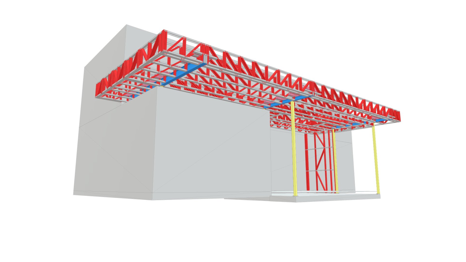 Light steel frame extension on an existing house - 3D model by EM & PO ...