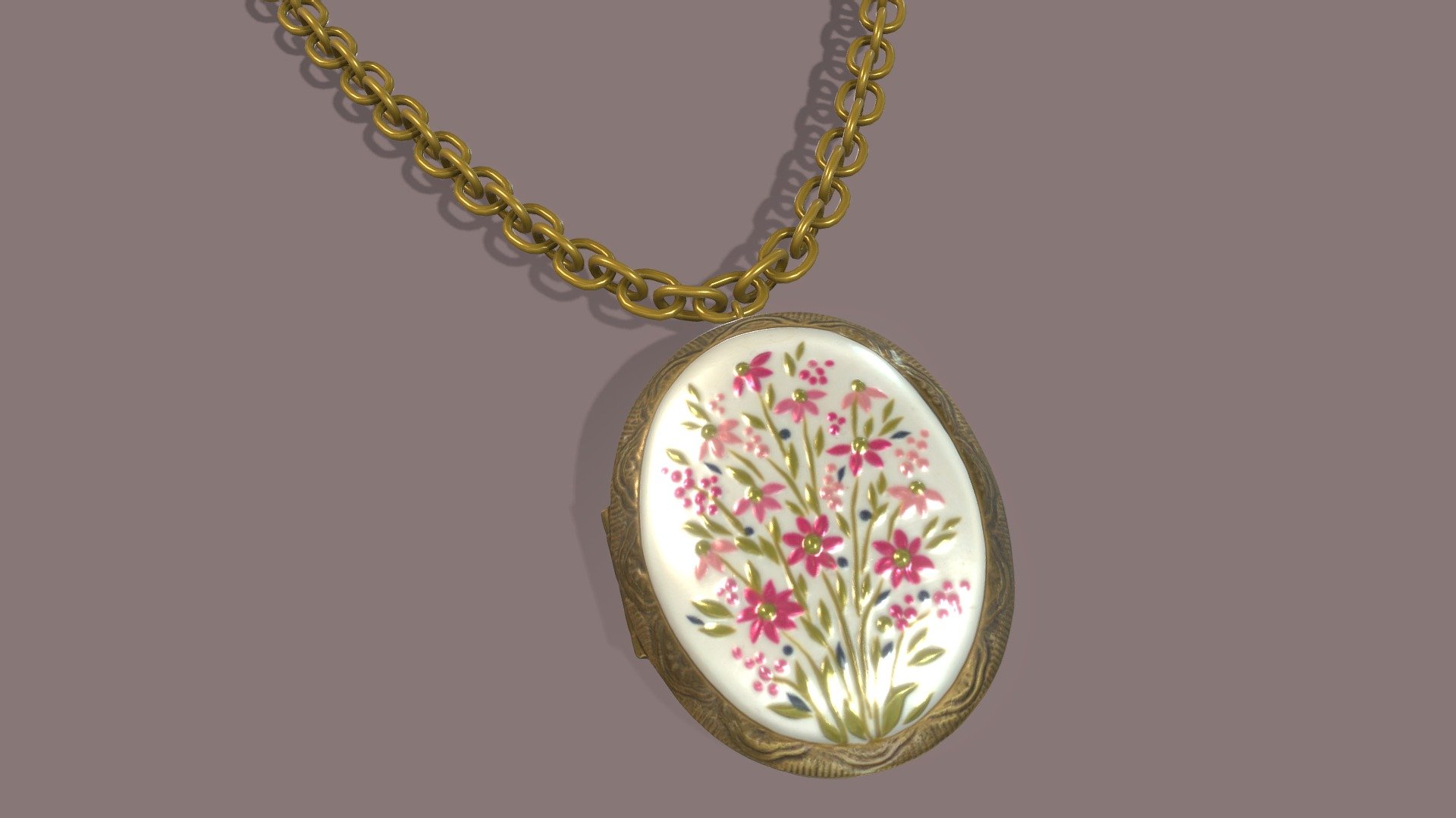Romantic Floral Clay Locket - Download Free 3D model by Arkify 3D ...