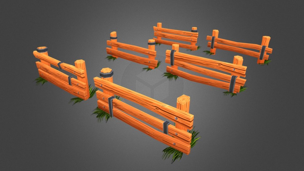 Farm Fence - 3D model by LowlyPoly [223a90b] - Sketchfab