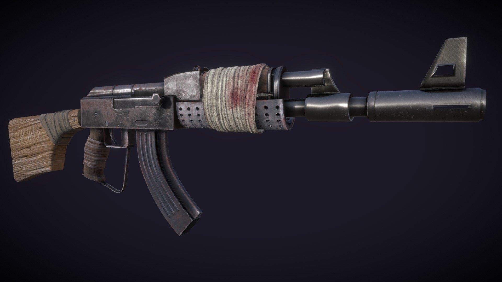Ak47 postapocalyptic - Buy Royalty Free 3D model by JPrian94 [223b93e] - Sketchfab Store