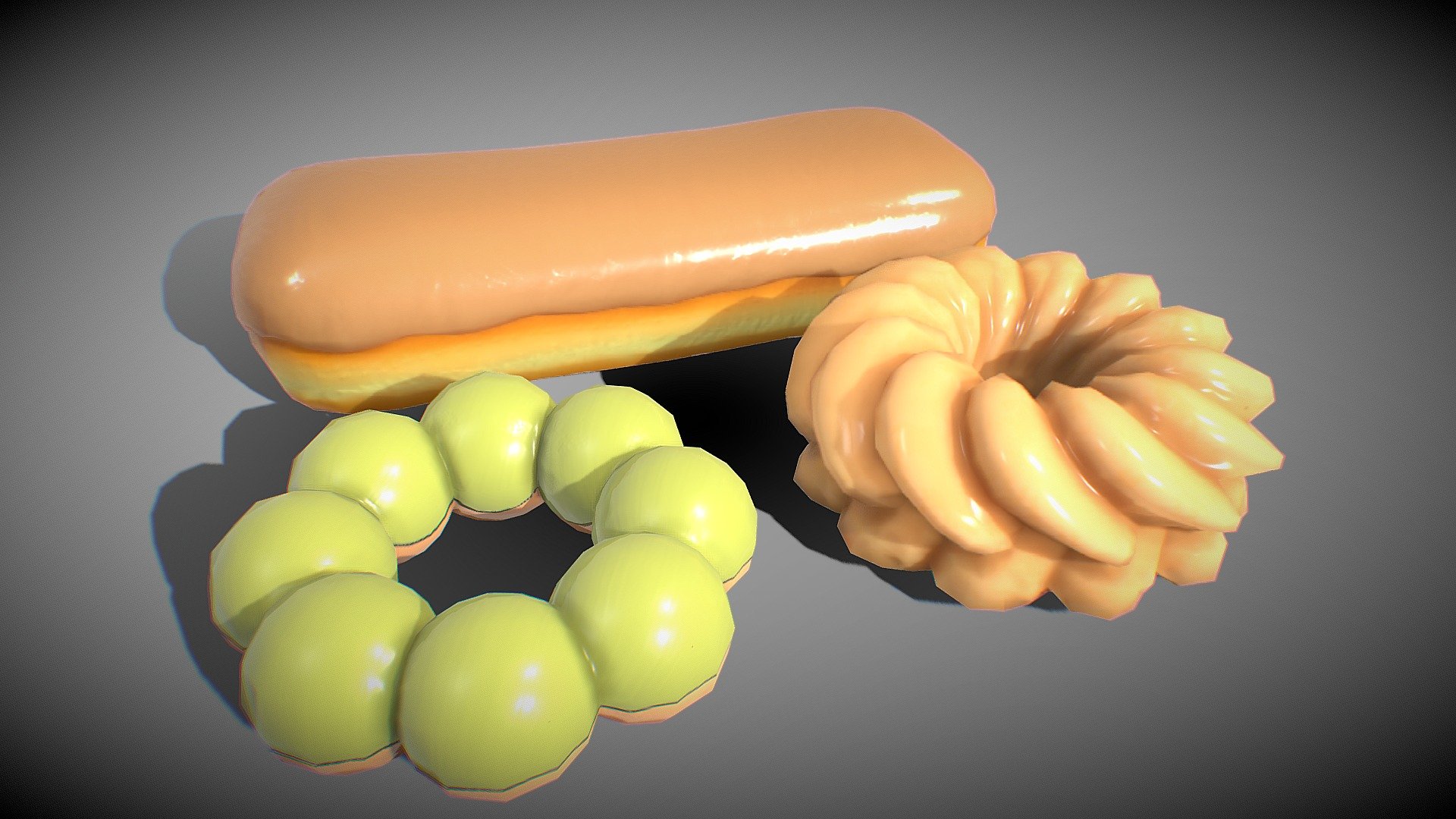 Low Poly Assorted Donuts - 3D model by KineticPutty (@Modelrom ...