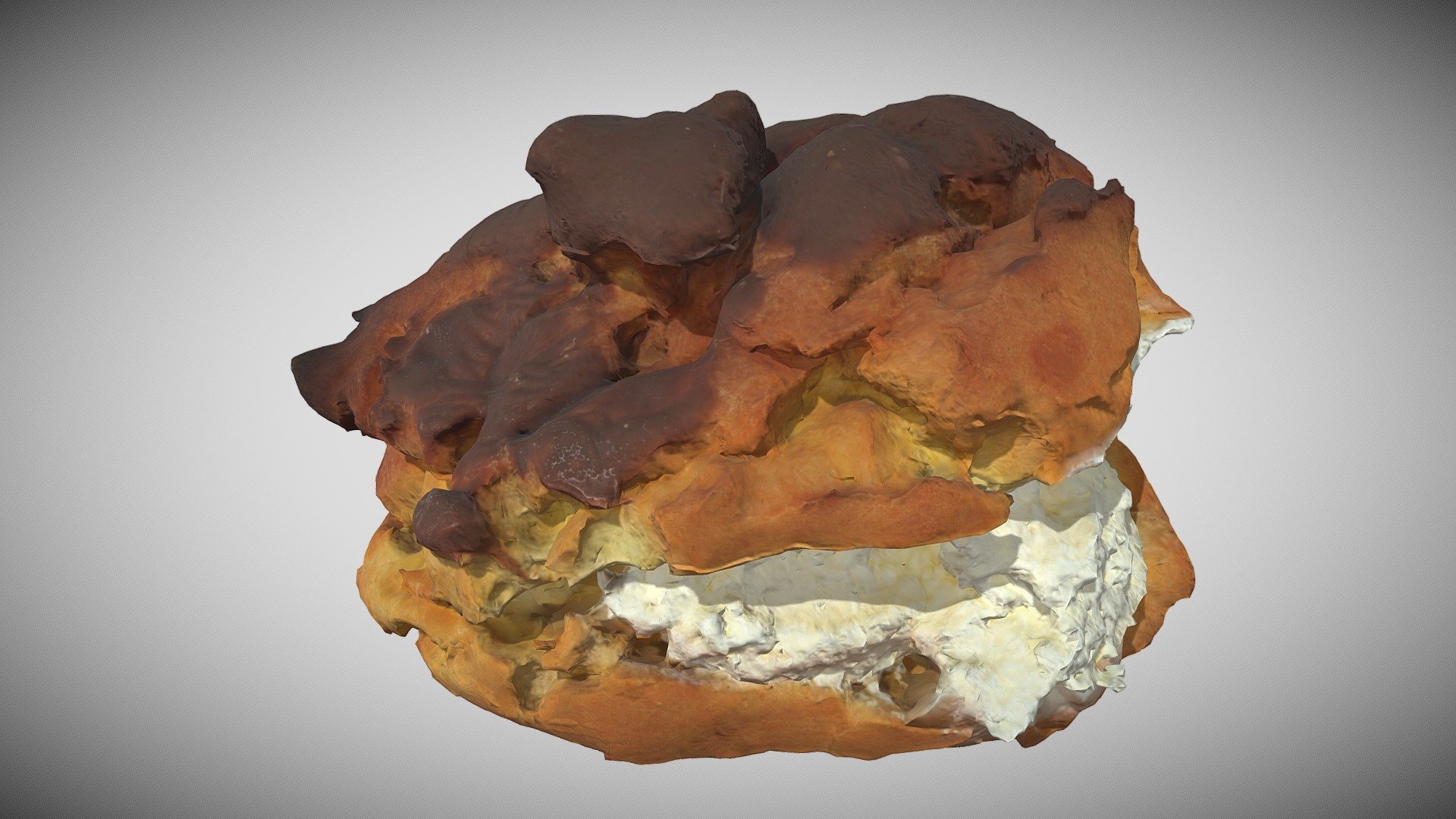 Vatnsdeigsbolla með rjóma - Buy Royalty Free 3D model by Punktasky ...