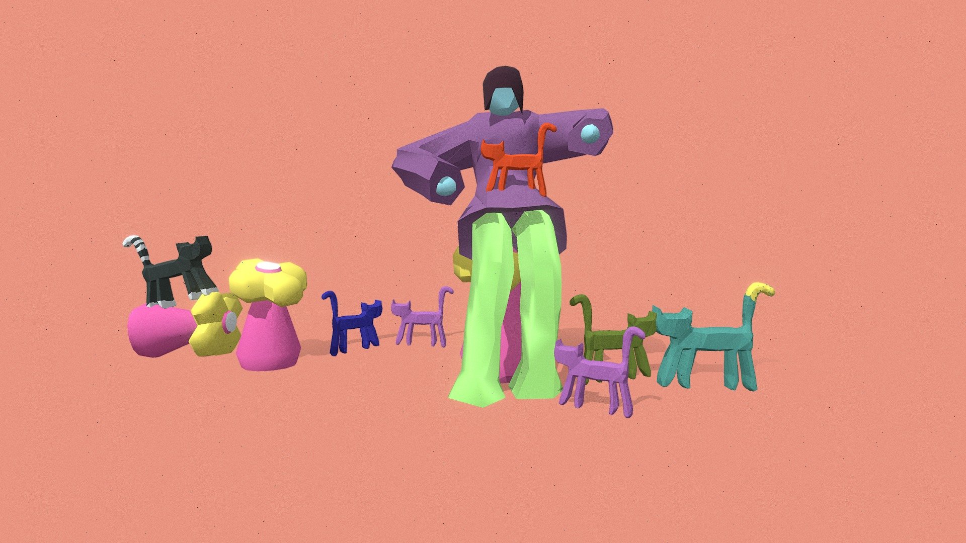 cat lady - 3D model by Sofsdesigns [224fcc2] - Sketchfab