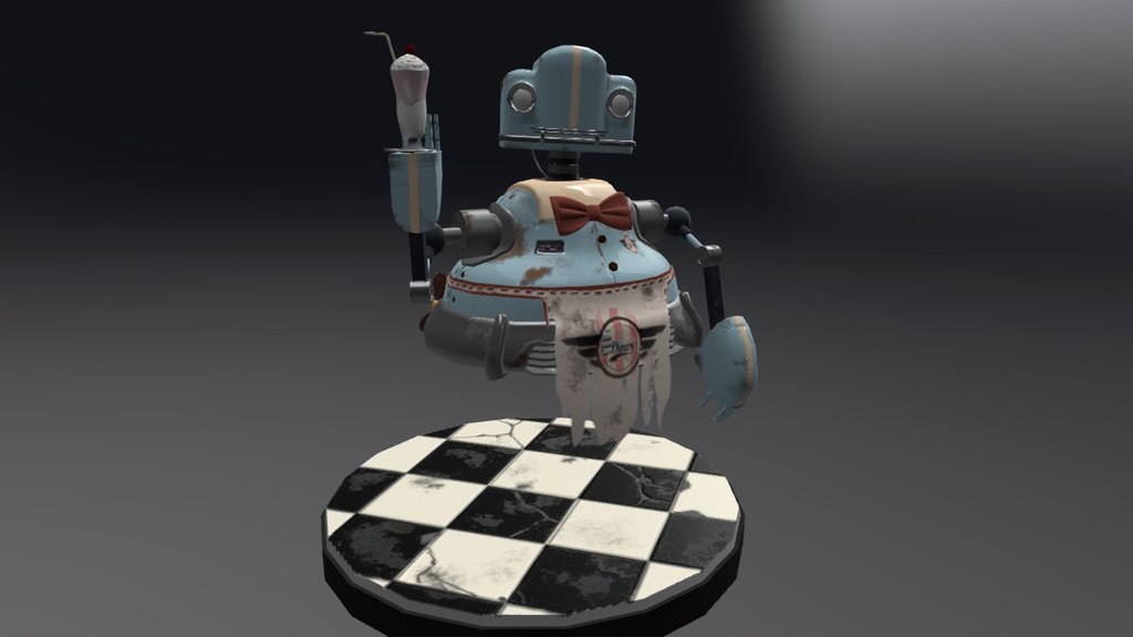 Retro Robot - 3D model by Marta Kozera (@marta21) [2251338] - Sketchfab
