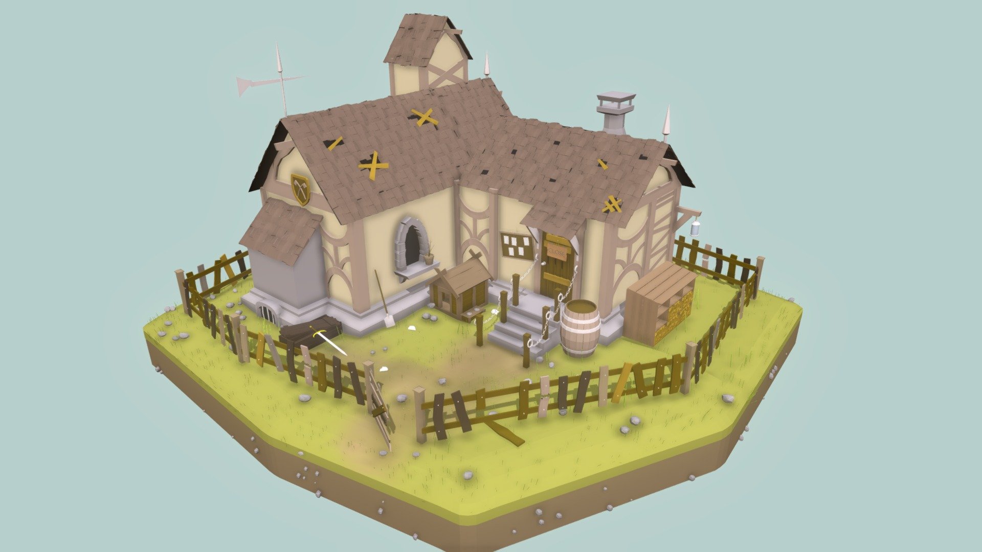 Old house(draft) - Download Free 3D model by Igfrent [22571d7] - Sketchfab
