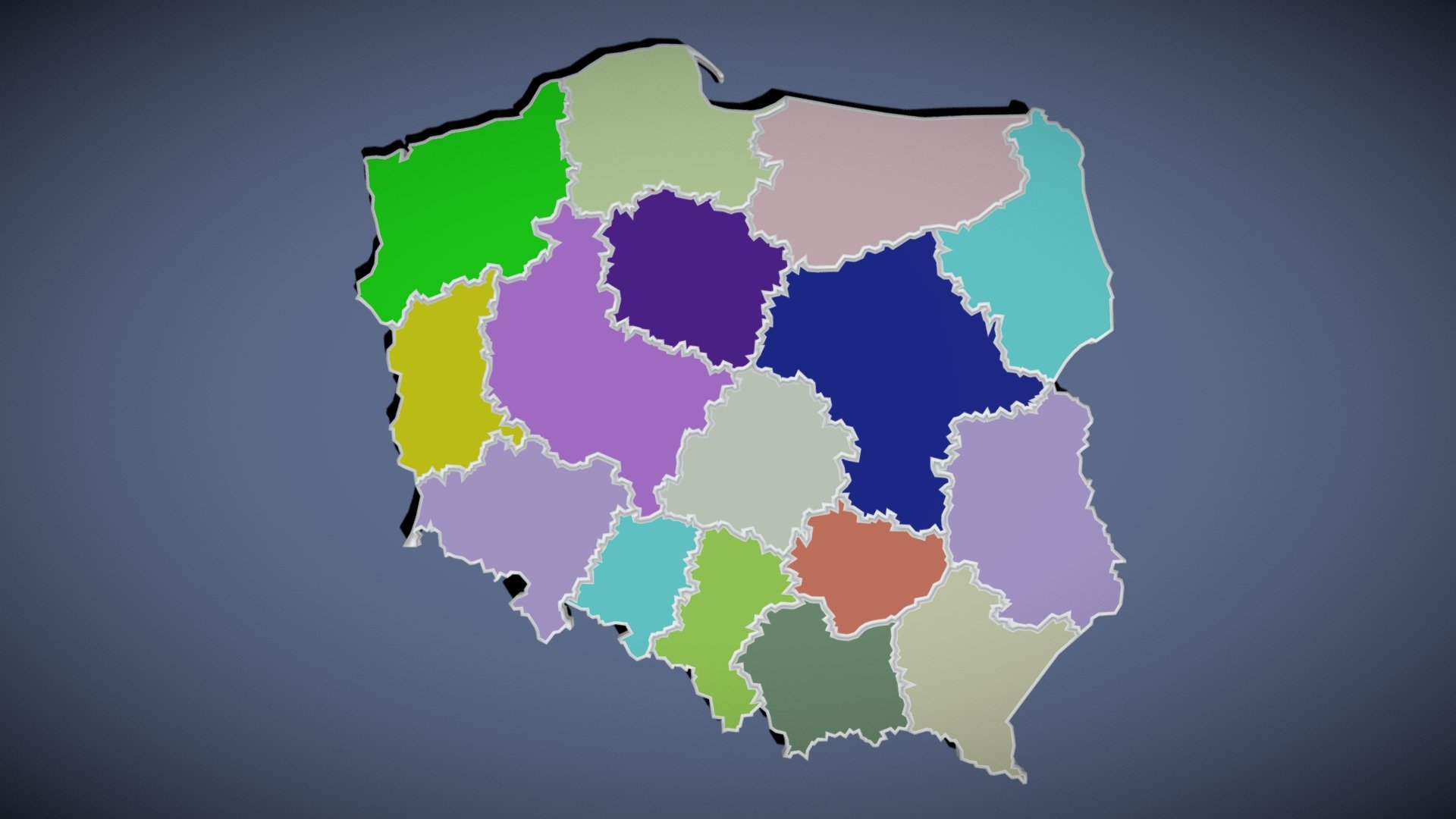 Poland Map - Buy Royalty Free 3D model by TankStorm [225f13b ...