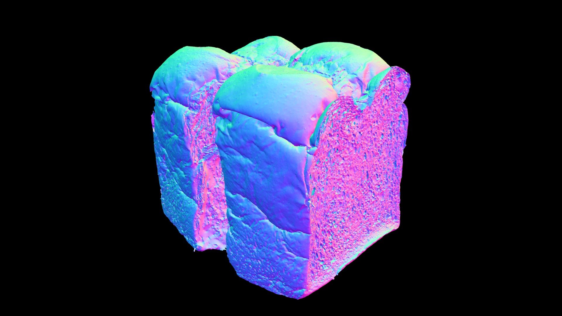 [3d scan RAW MESH] Whole loaf of bread - Normal - 3D model by 3D scan ...