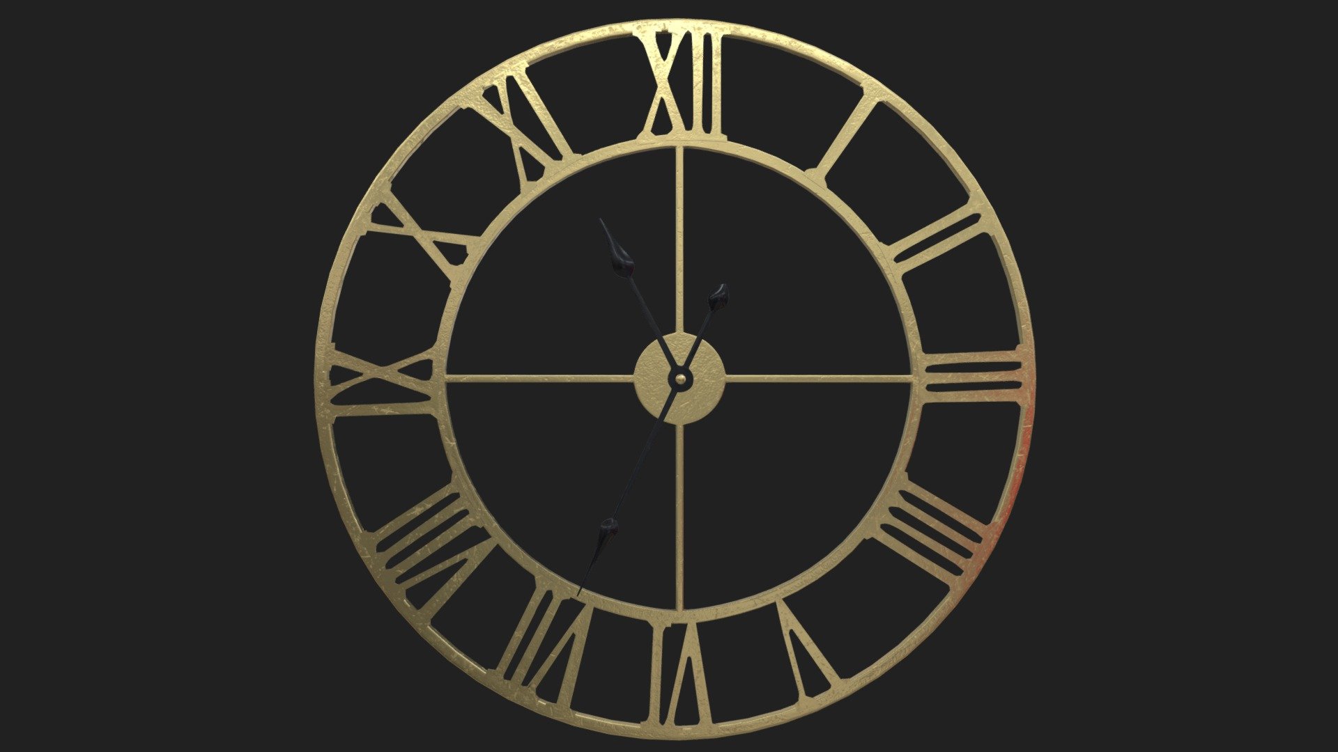 Wall clock metal gold - Buy Royalty Free 3D model by mavahtin [2266cb7 ...