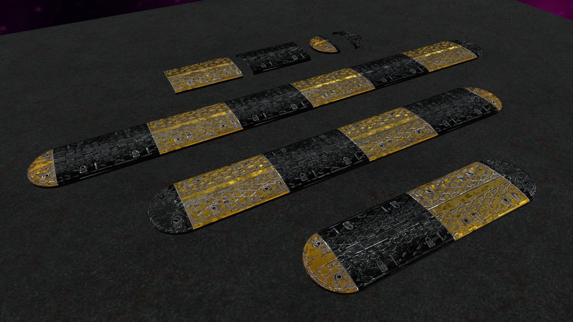 Modular Speed Humps Plastic FREE Low Poly - Download Free 3D model by ...