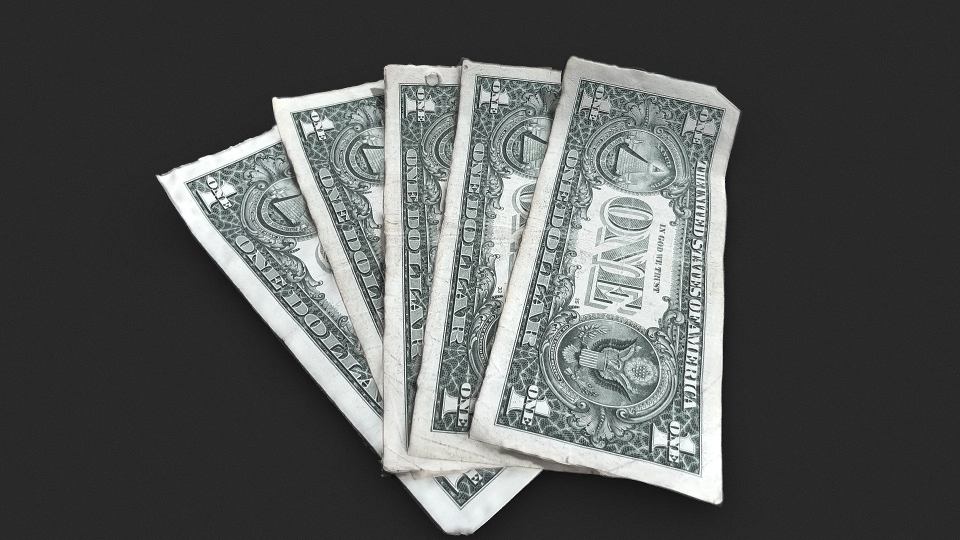 Old 5 Dollars bills - Buy Royalty Free 3D model by 3DSCANFR (sdrn ...