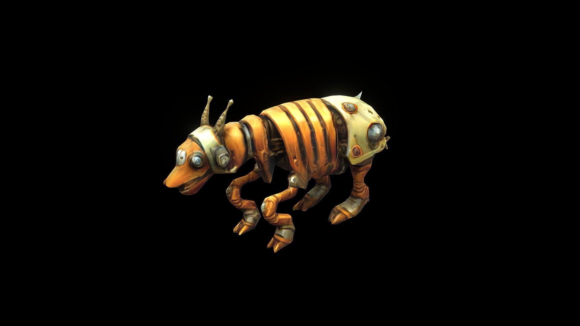 a cartoon drawing of a robotic animal with a - Download Free 3D model ...