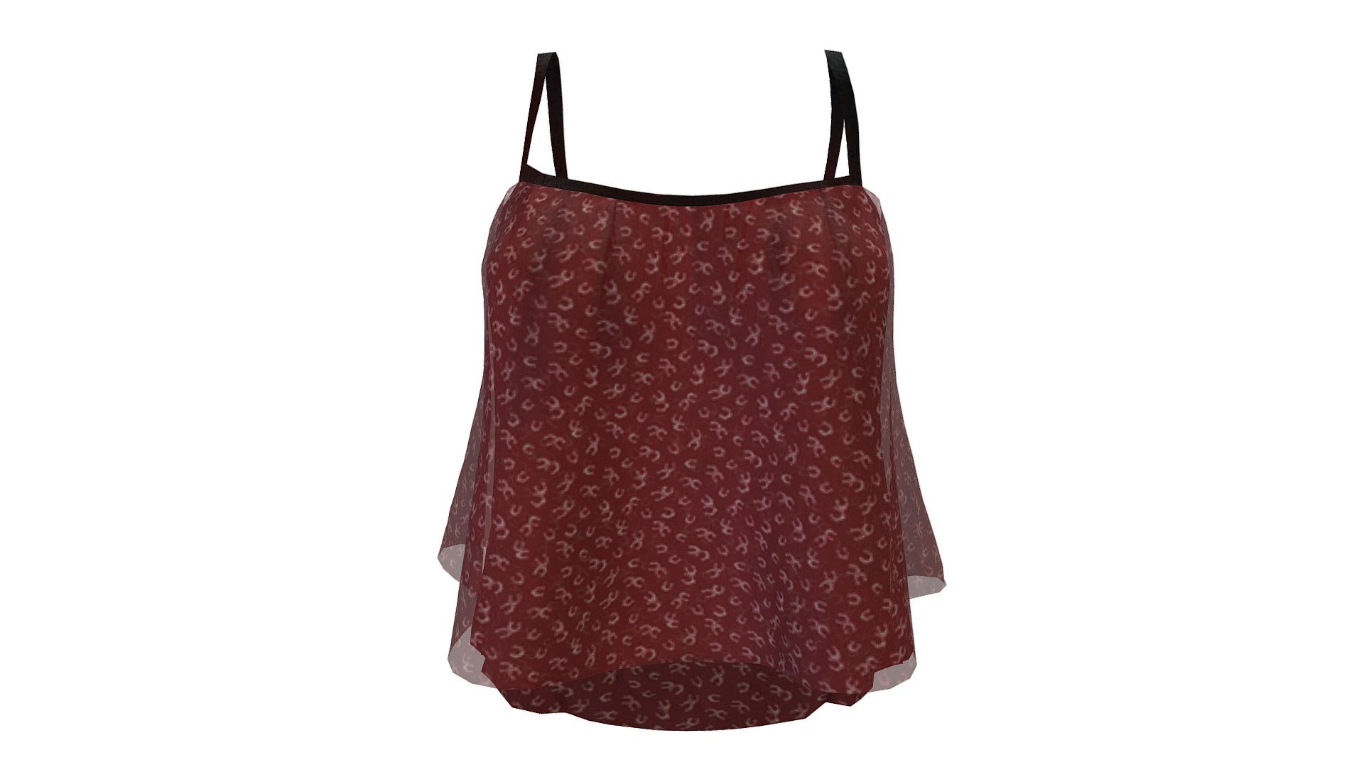 Female Spaghetti Straps Double Layer Cami Top - Buy Royalty Free 3D ...