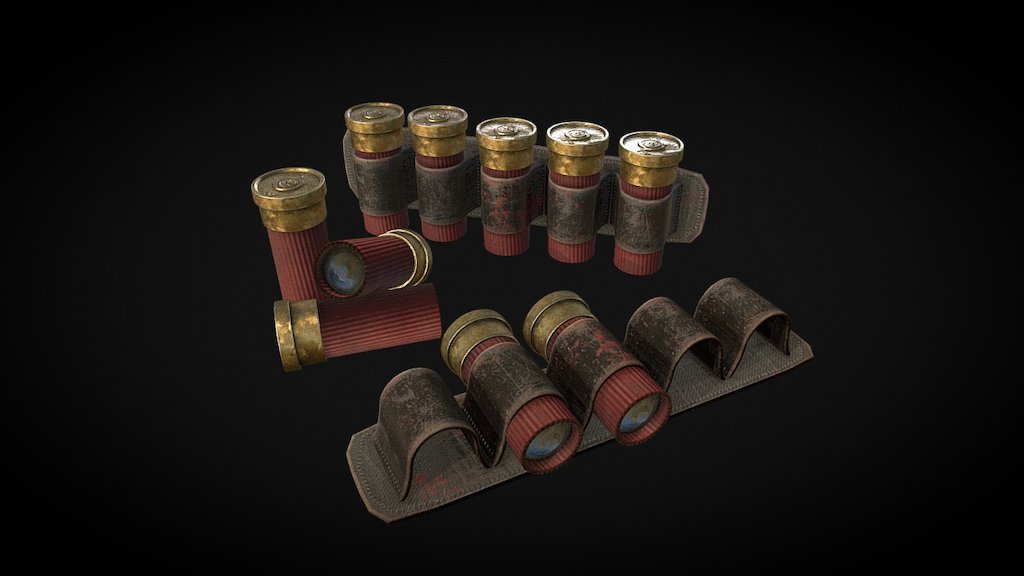 Shotgun Shells & Shell Rack/Holster test - 3D model by soulmarine ...