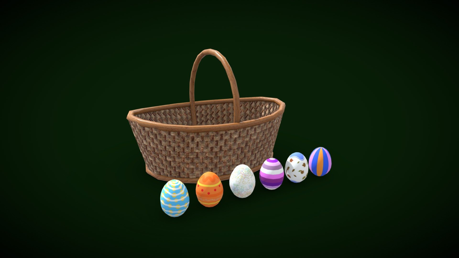 Easter egg and basket pack - Buy Royalty Free 3D model by AlexSW ...