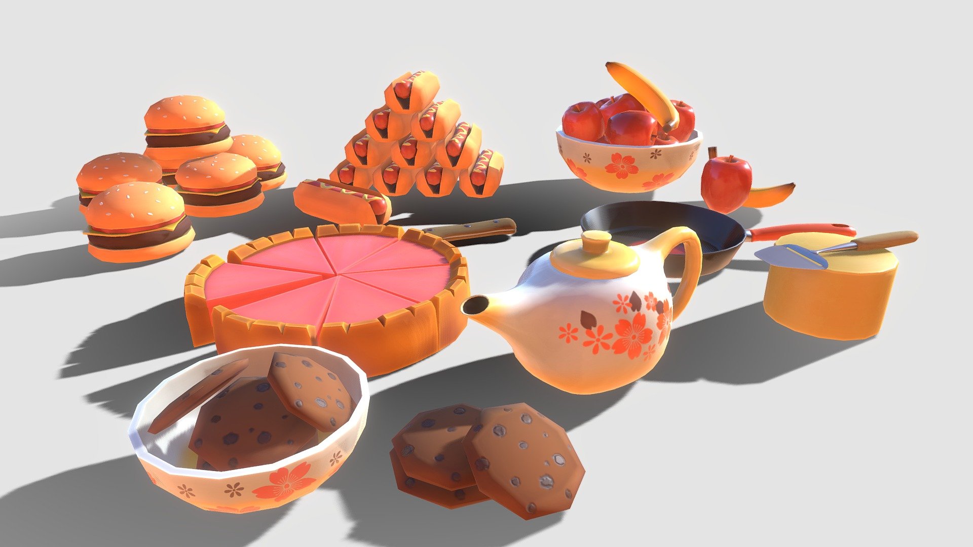Stylized food - 3D model by Hene [22961f9] - Sketchfab